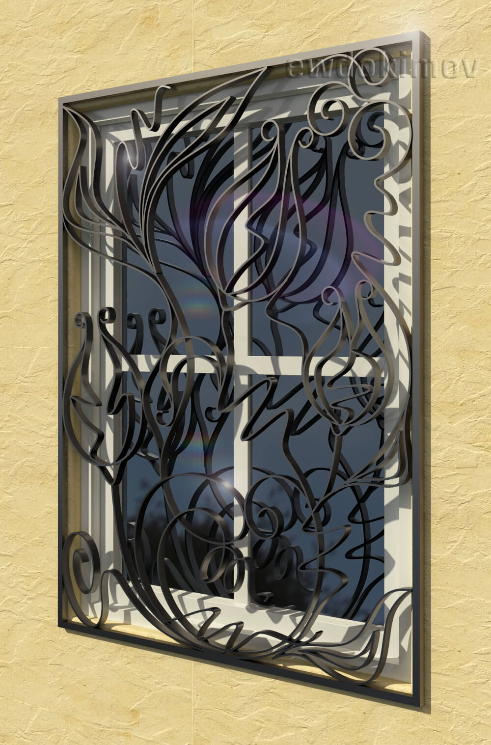 Wrought Iron Grating on The Window - 3D Model by 1Maxim