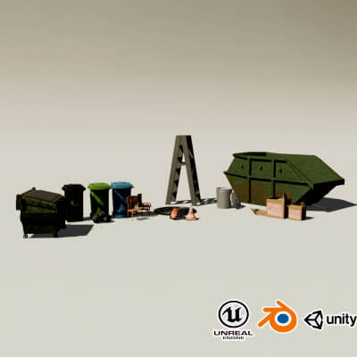 Alleyway Environment Asset Pack - Realistic Low Poly 3D Model by ...