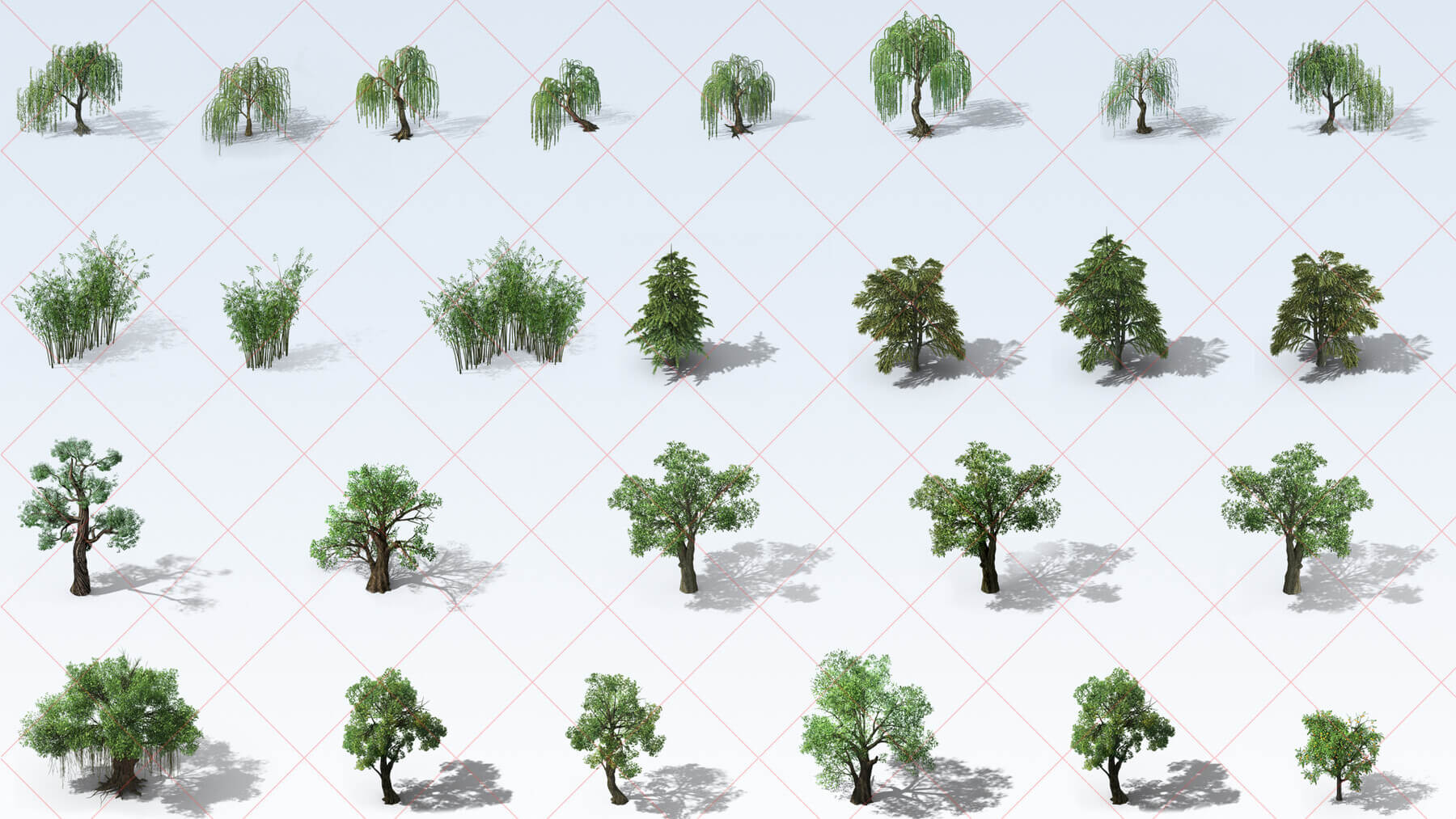 100 Trees Plants Trunk Branches Nature 2D Game Asset by 2dmagicpixel
