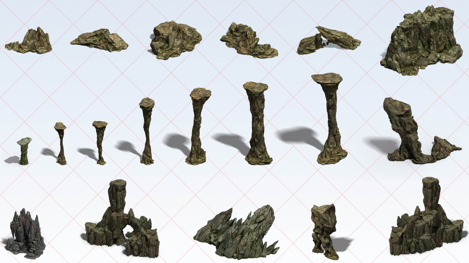 101 Mountain Stone Rock Cliff Canyon Nature 2D Game Asset by 2dmagicpixel