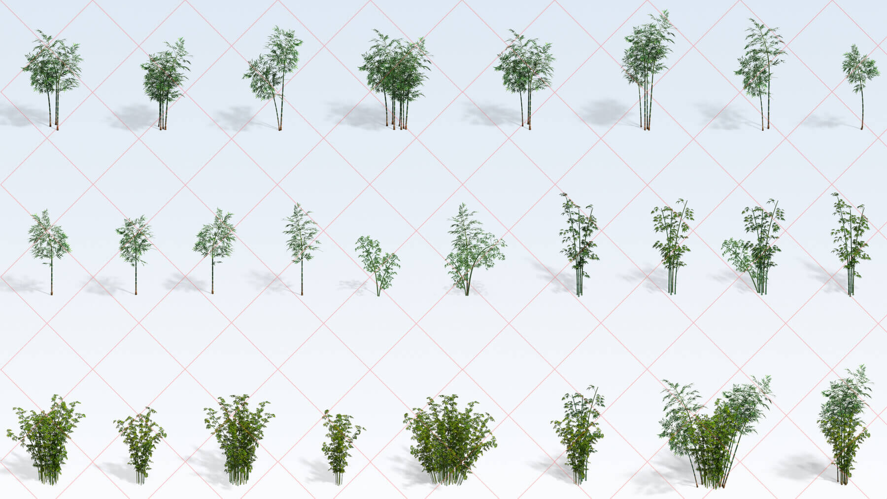 110 Bamboo Trees Plants Trunks Leaves Nature 2D Game Asset by 2dmagicpixel