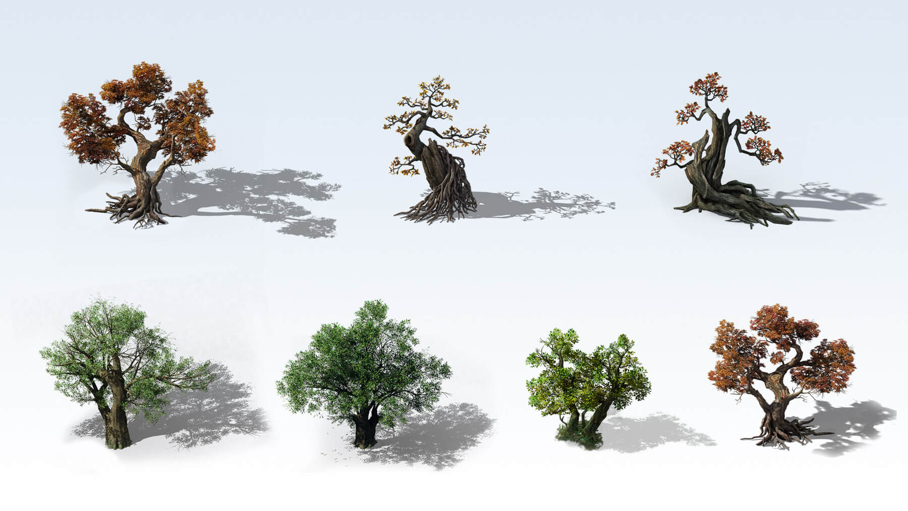 13 Transparent Oak and Maple Tree 2D Game Asset by 2dmagicpixel
