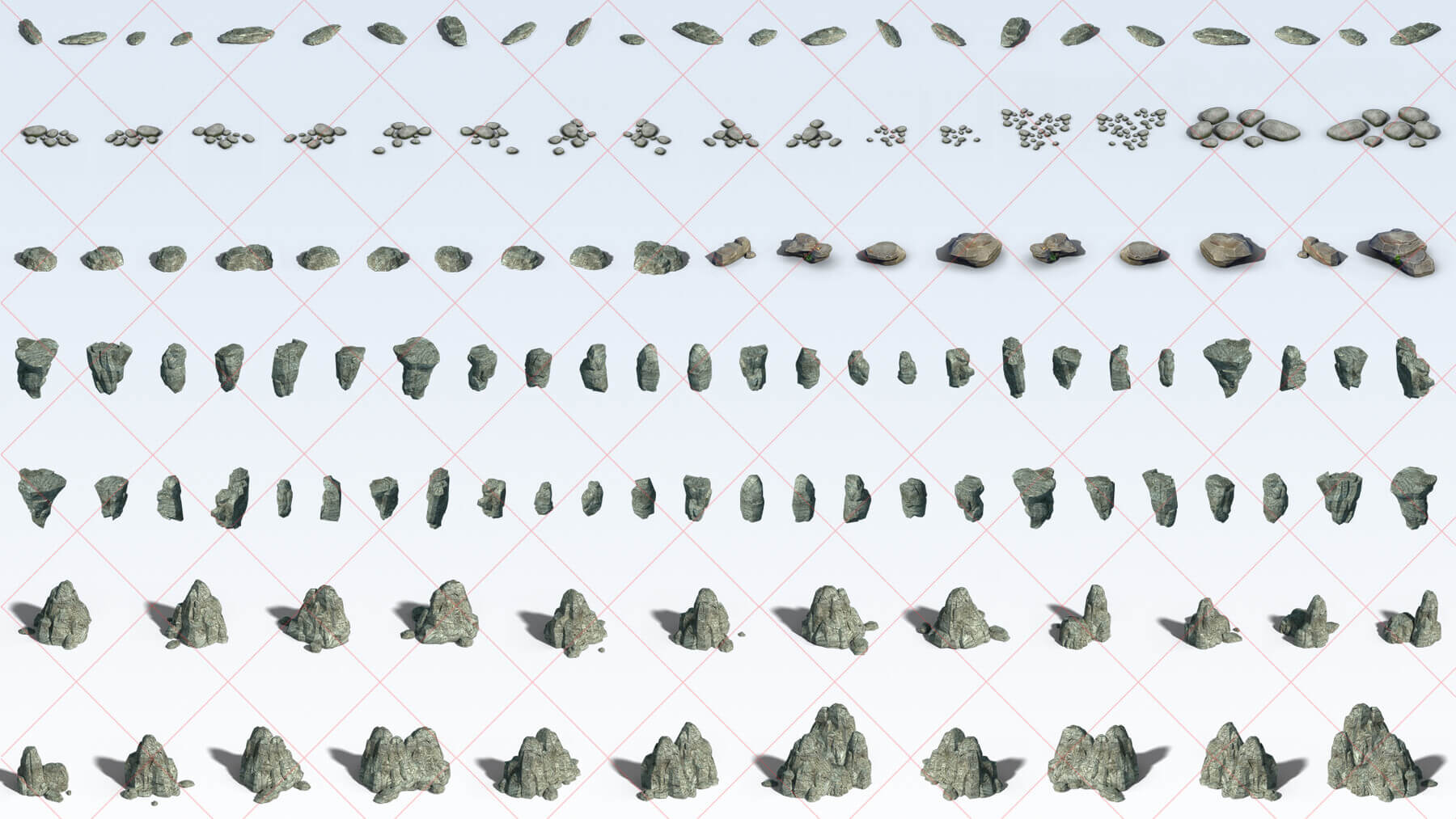 210 Rock Stone Mountain Cliff Terrain Canyon Stair 2D Asset by 2dmagicpixel