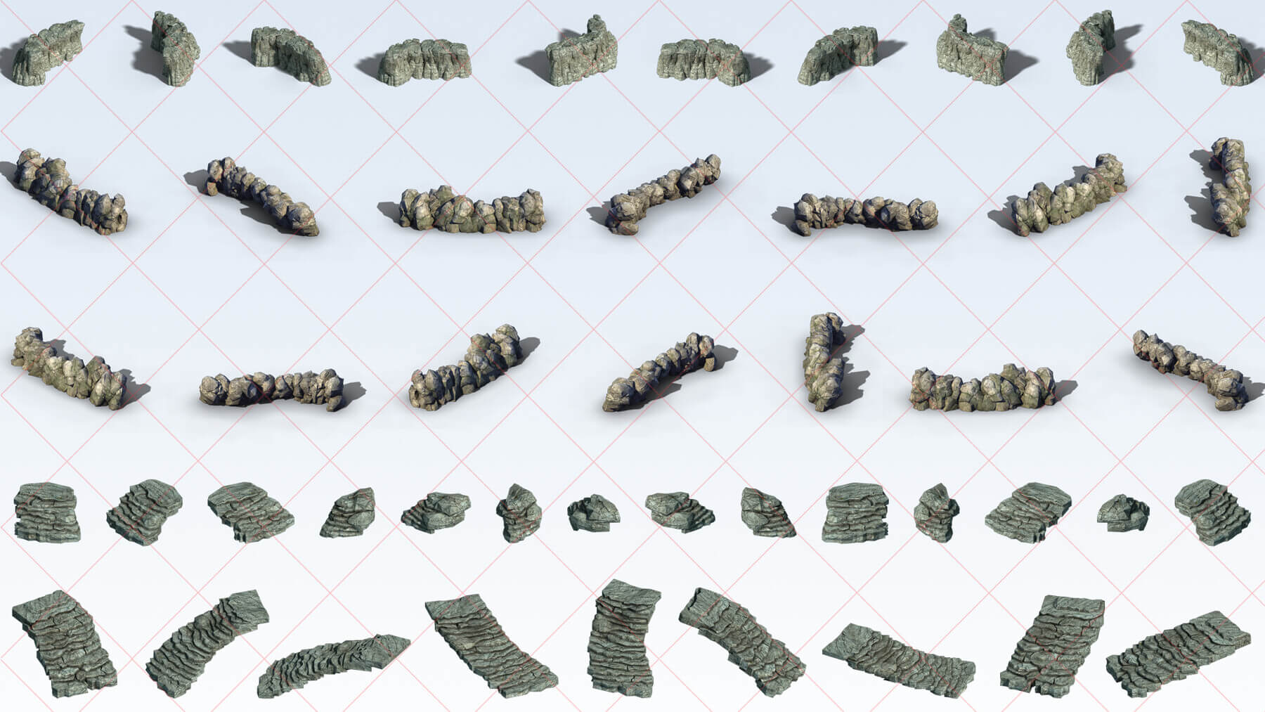 210 Rock Stone Mountain Cliff Terrain Canyon Stair 2D Asset by 2dmagicpixel