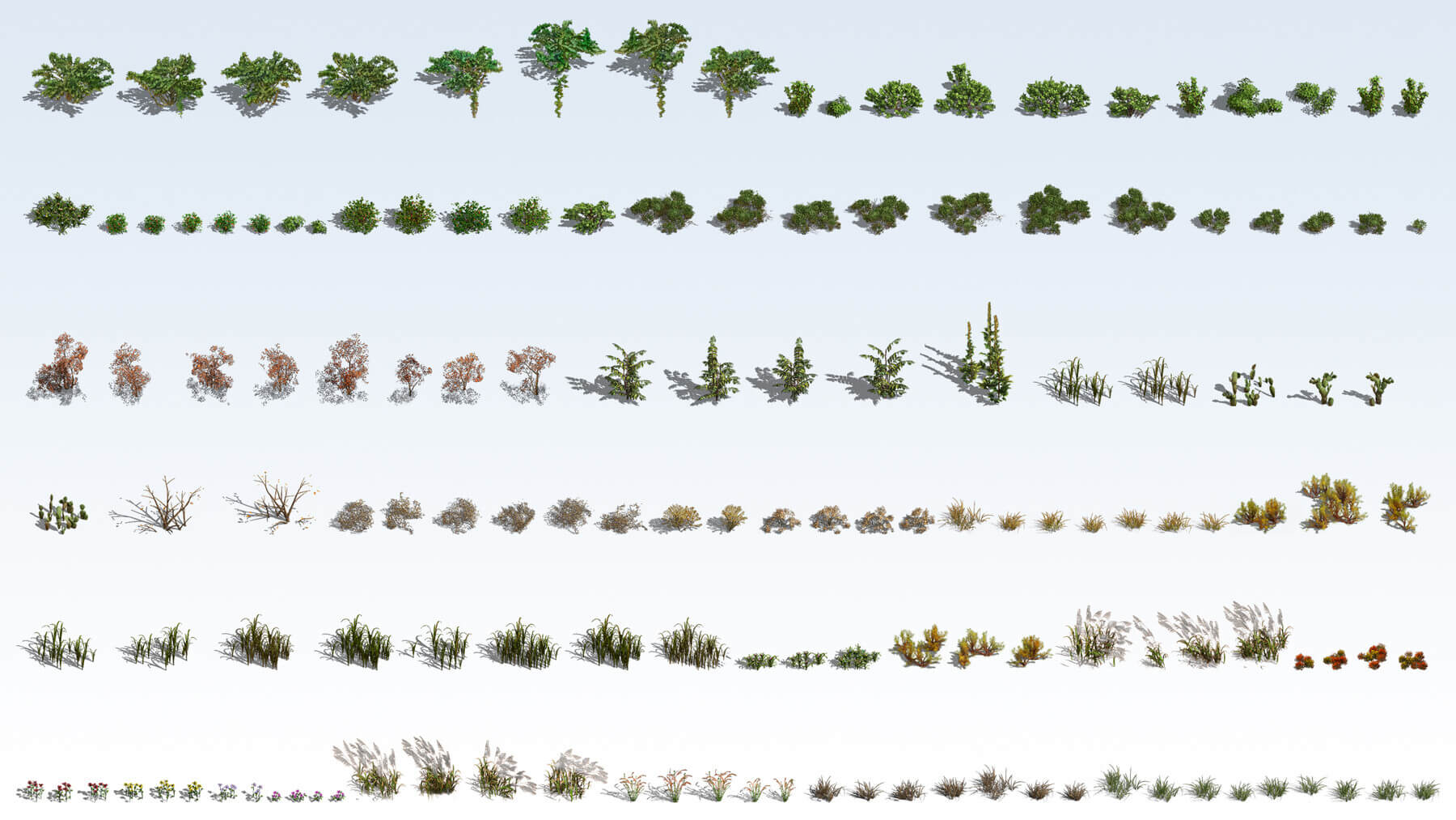 245 Transparent Tree Plant Flower Grass 2D Game Asset by 2dmagicpixel
