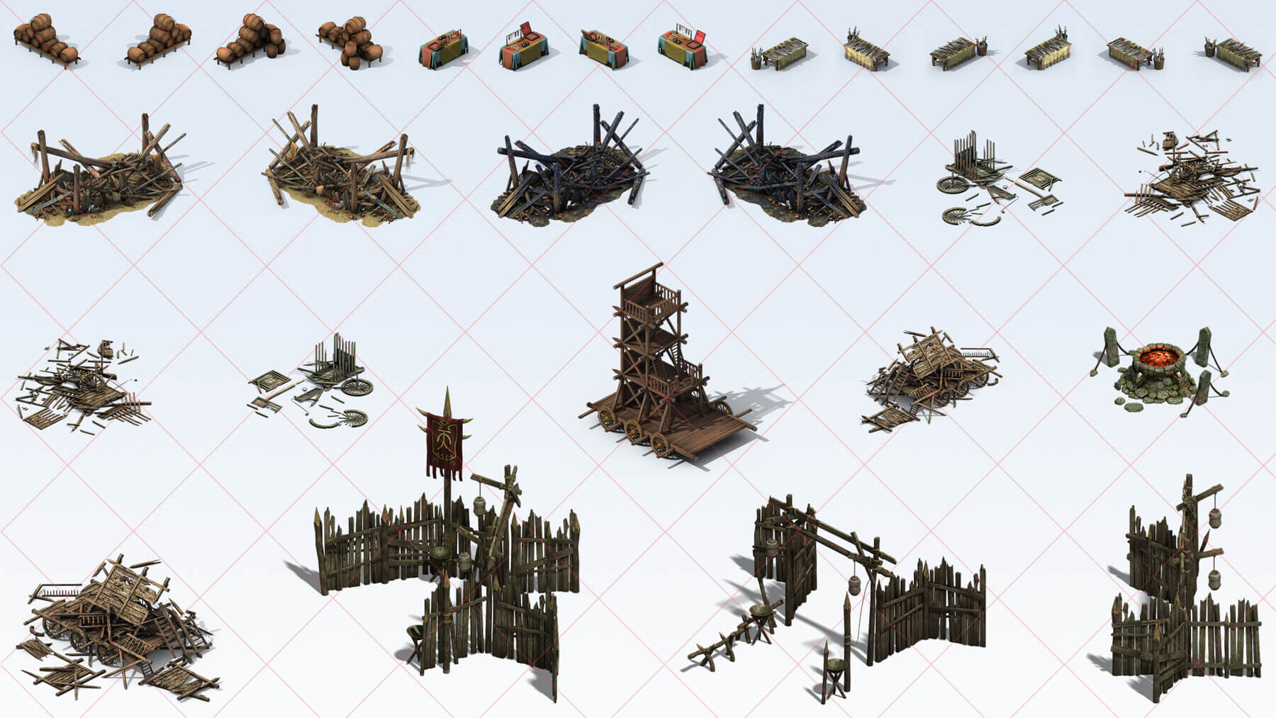 270 Medieval Environment Construction Kit - 2D Game Asset by 2dmagicpixel