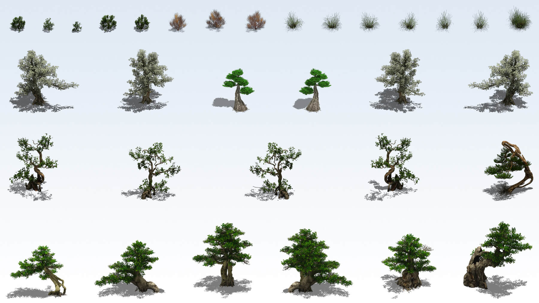 50 Transparent Big Tree Environment Construction Game Asset by 2dmagicpixel