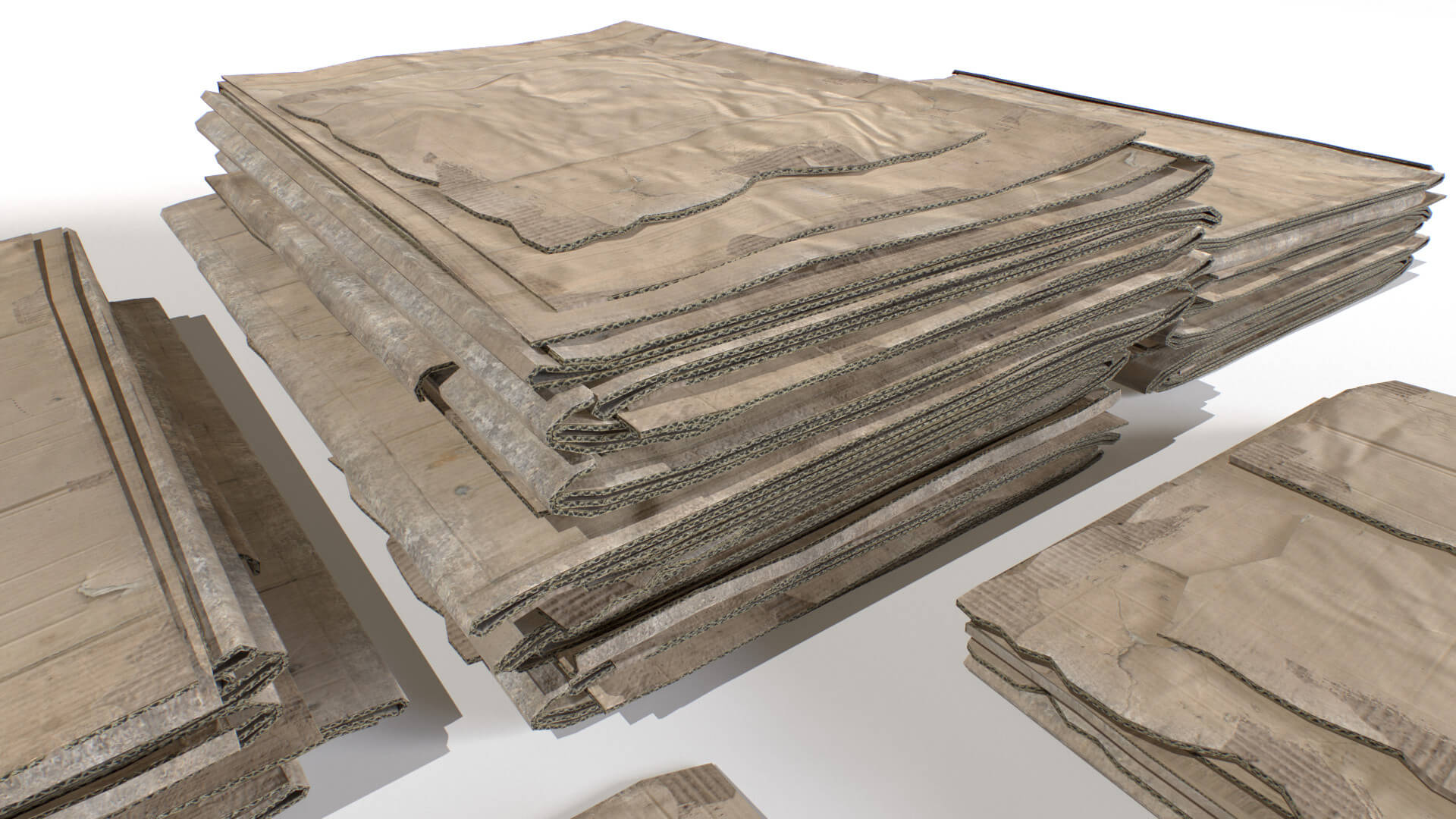 Cardboard Piles - 3D Model by 32cm