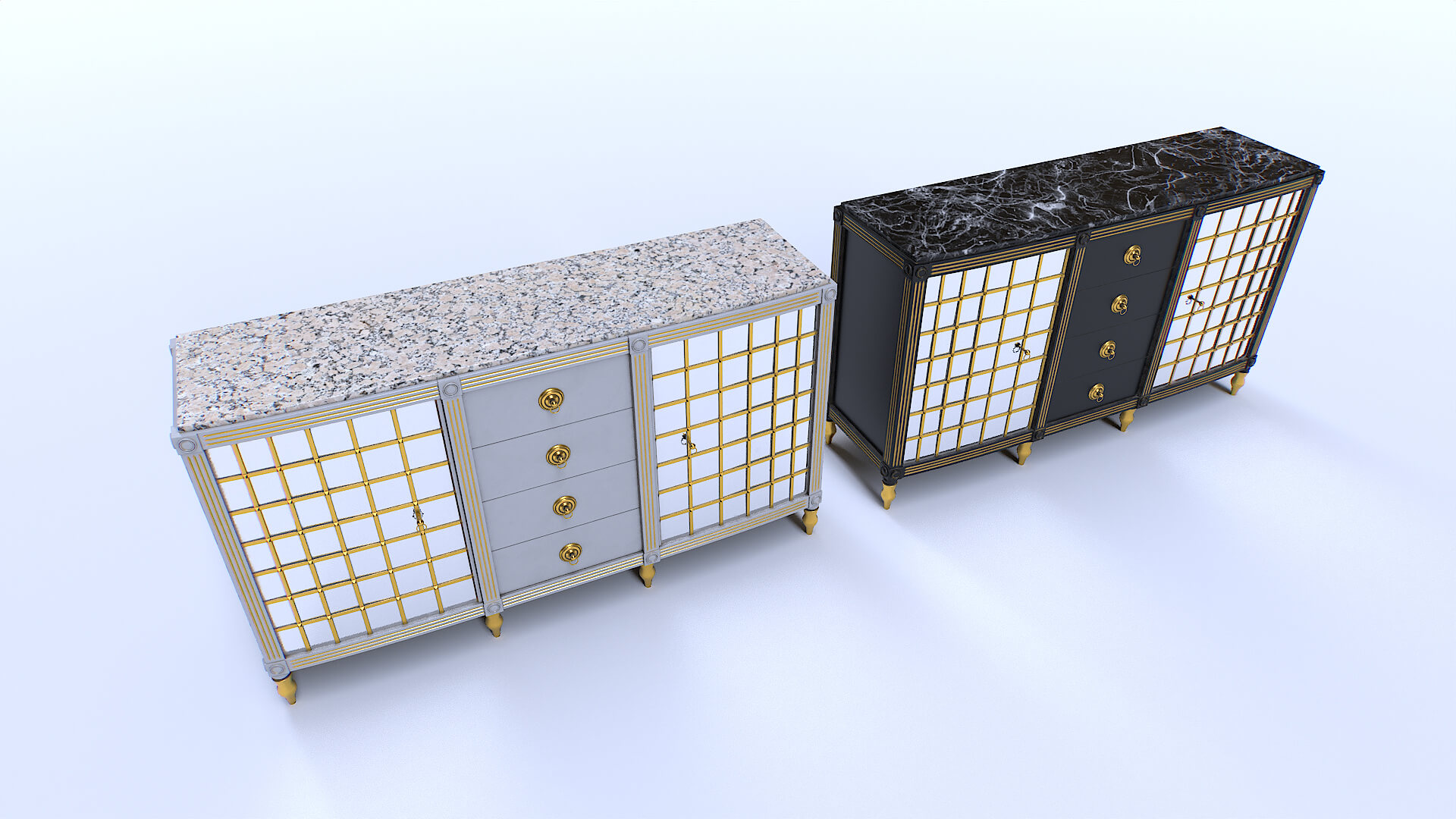 Classic Commode Pack - 3D Model by 32cm