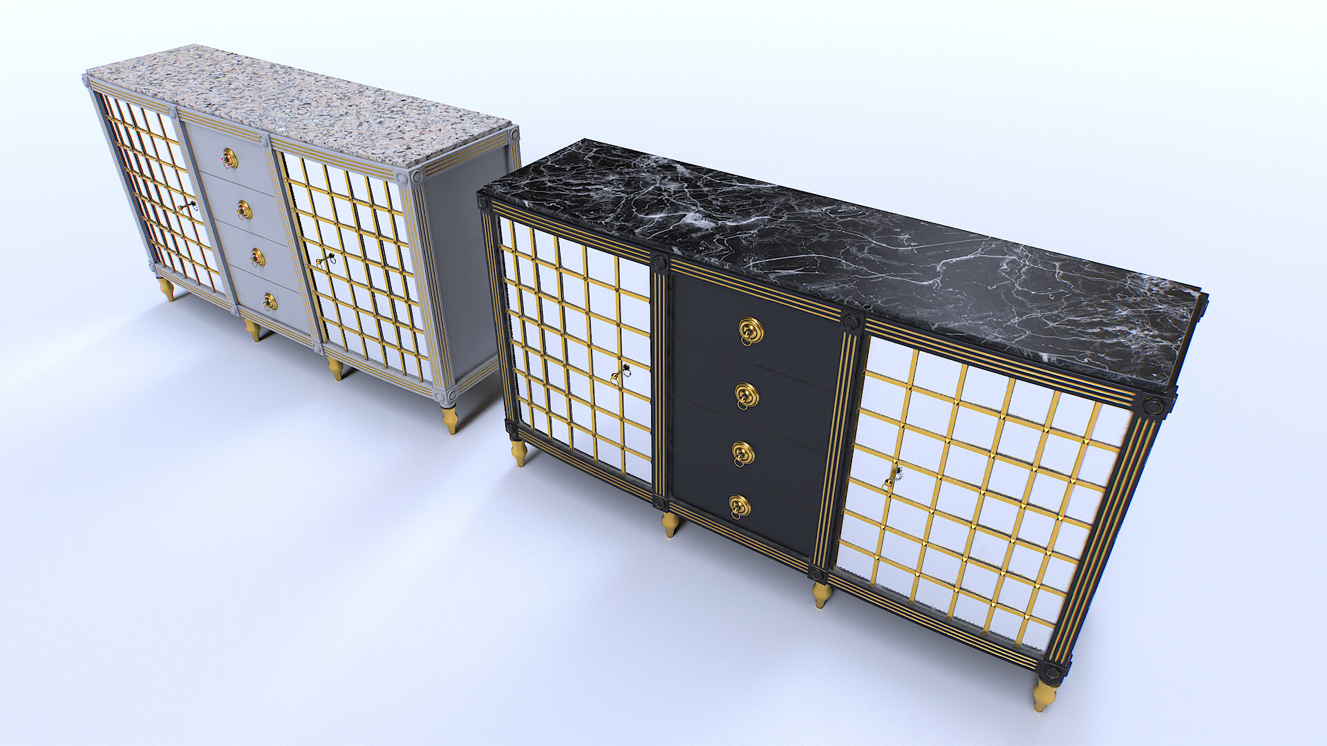 Classic Commode Pack - 3D Model by 32cm