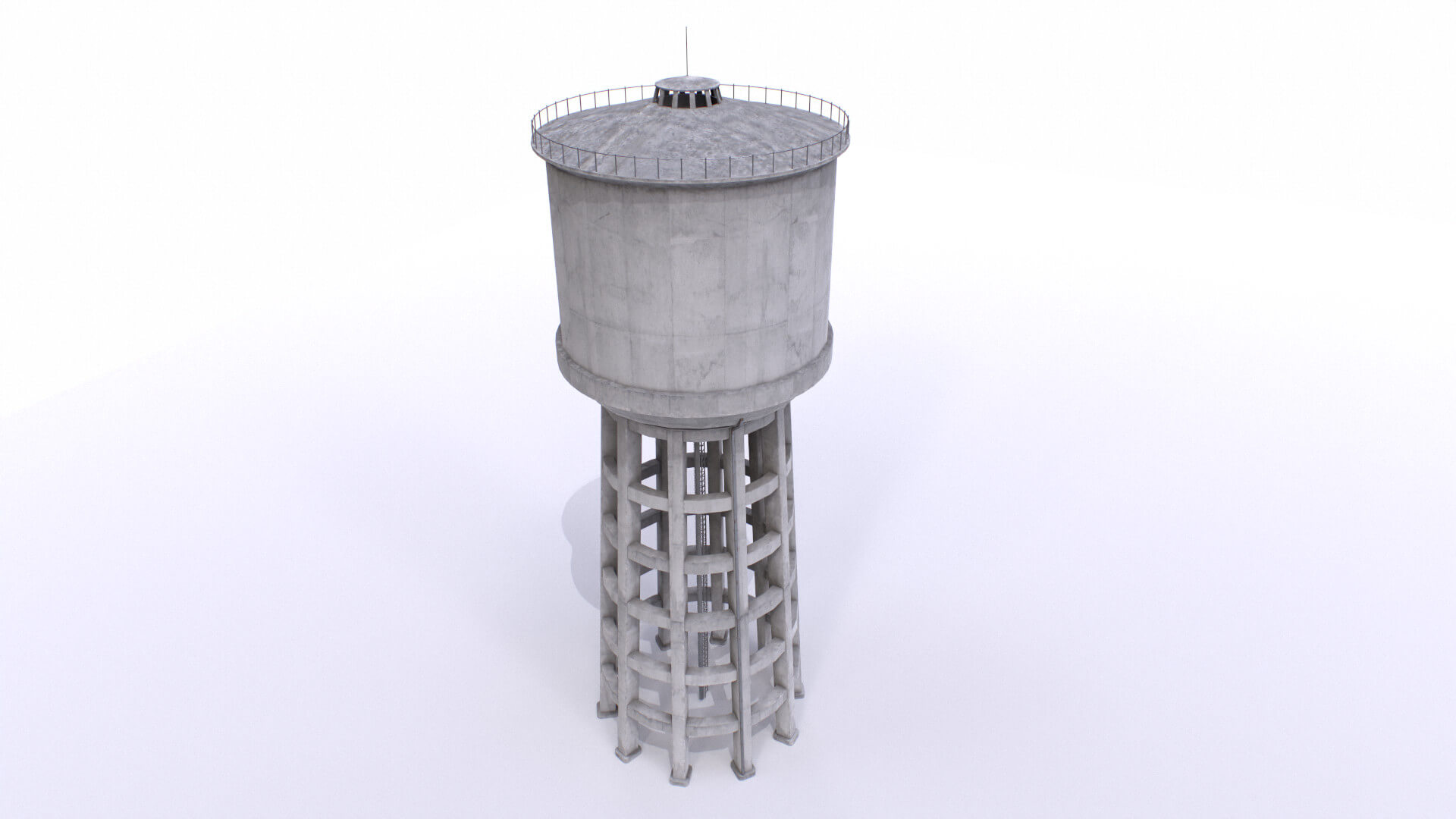 Concrete Water Tower 1 - 3D Model by 32cm