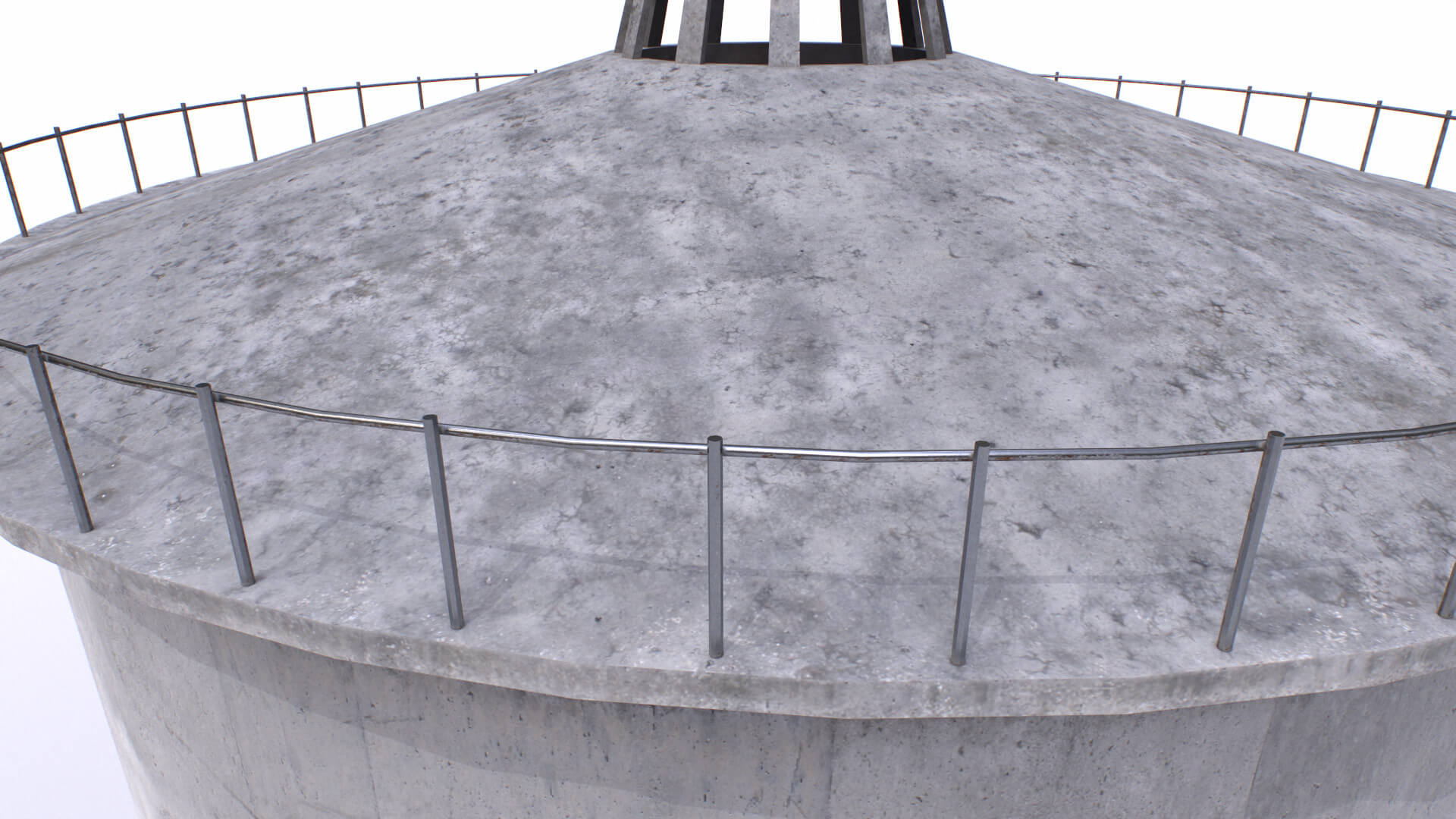 Concrete Water Tower 1 - 3D Model by 32cm