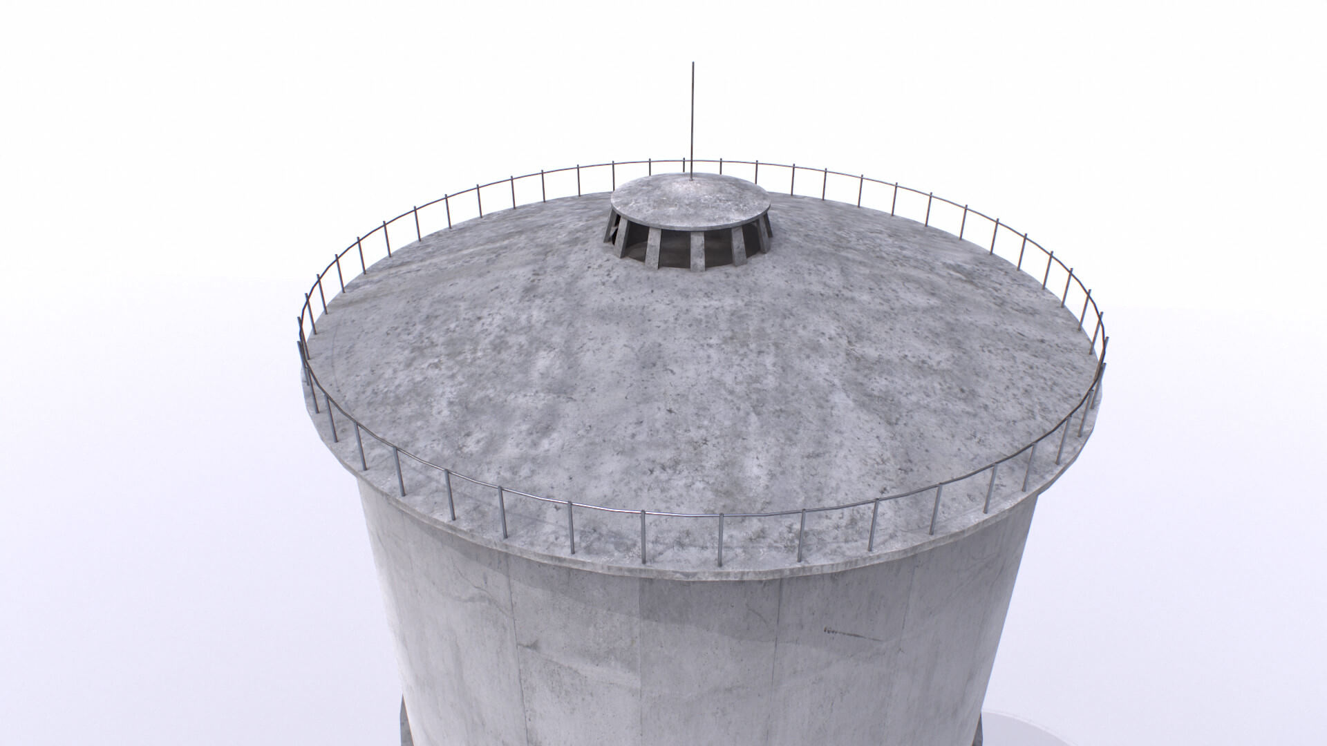 Concrete Water Tower 1 - 3D Model by 32cm