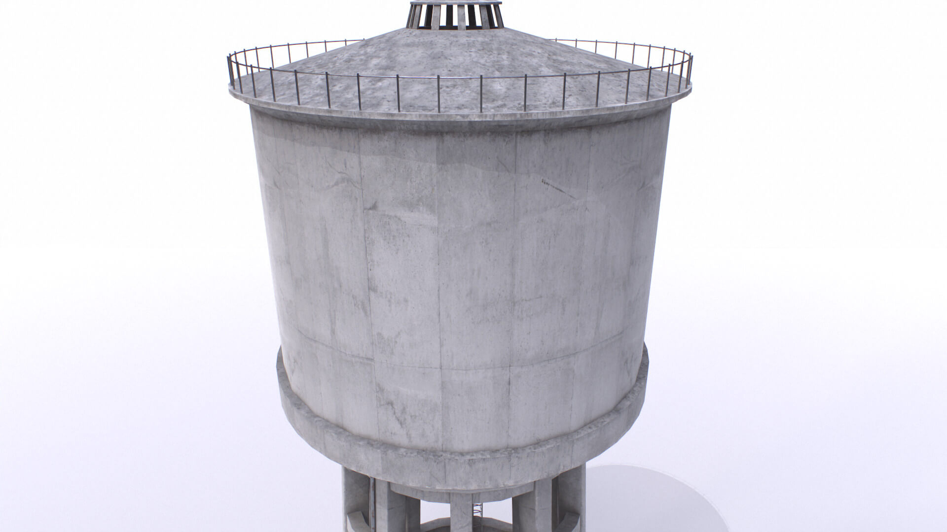 Concrete Water Tower 1 - 3D Model by 32cm