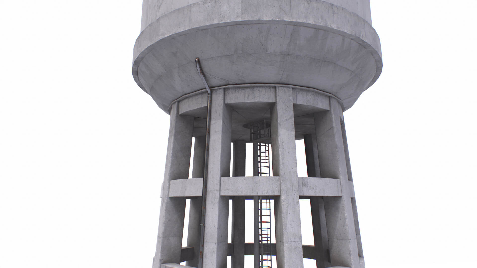 Concrete Water Tower 1 - 3D Model by 32cm