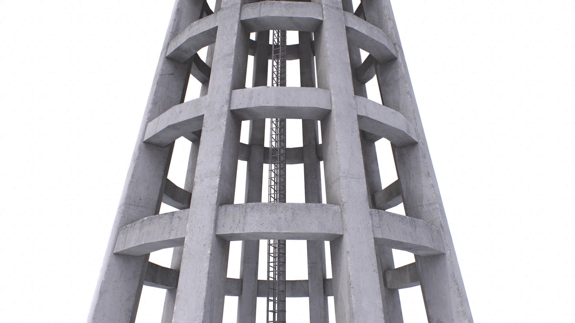 Concrete Water Tower 1 - 3D Model by 32cm