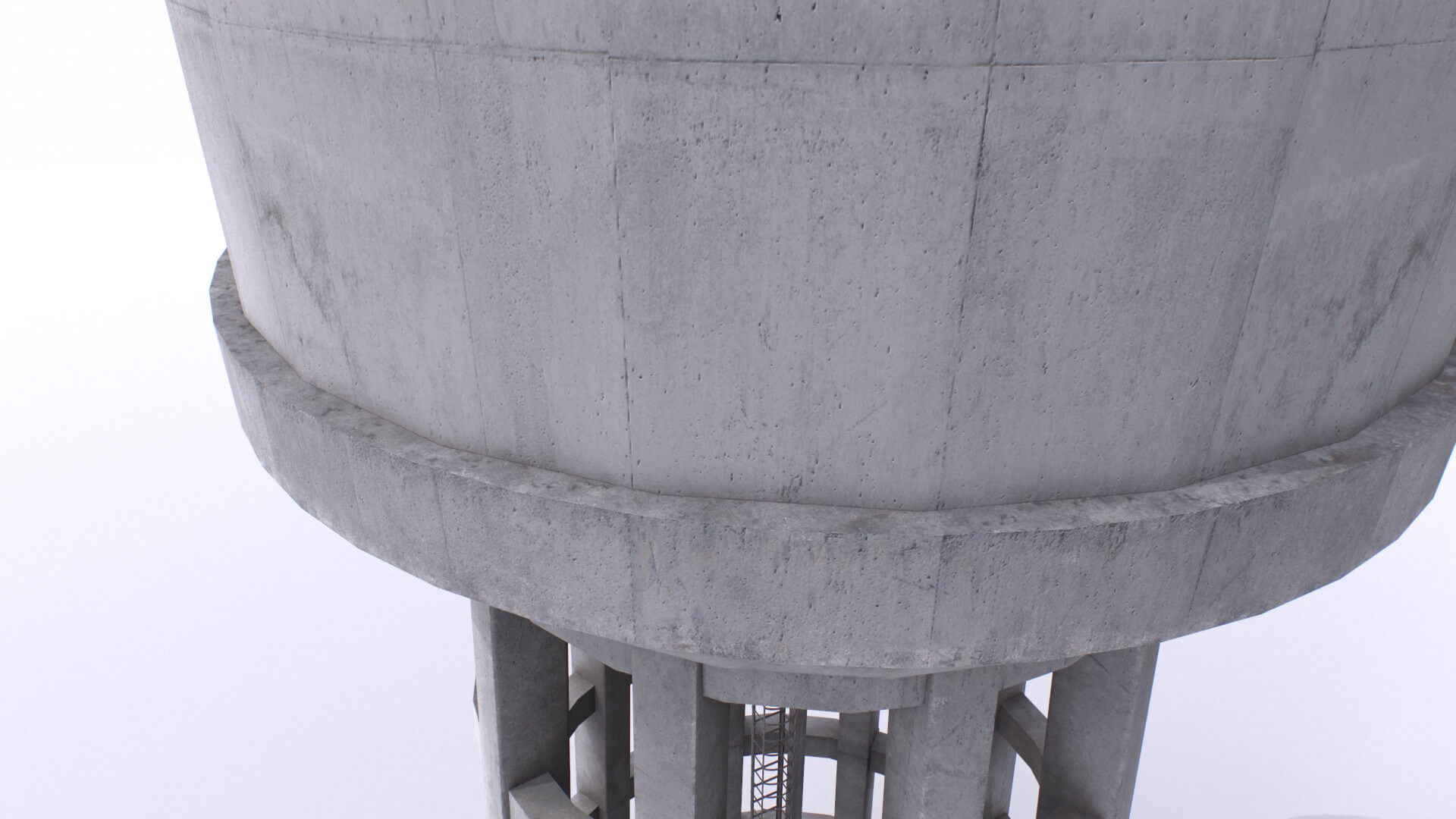 Concrete Water Tower 1 - 3D Model by 32cm