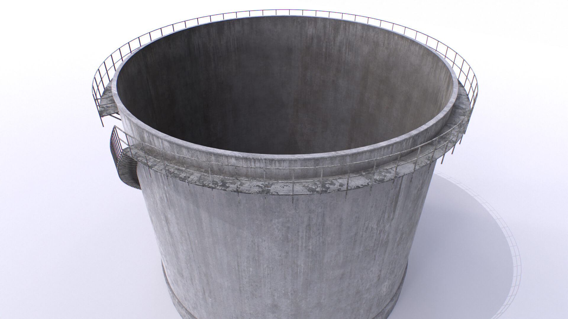 Concrete Water Tower 3 - 3D Model by 32cm