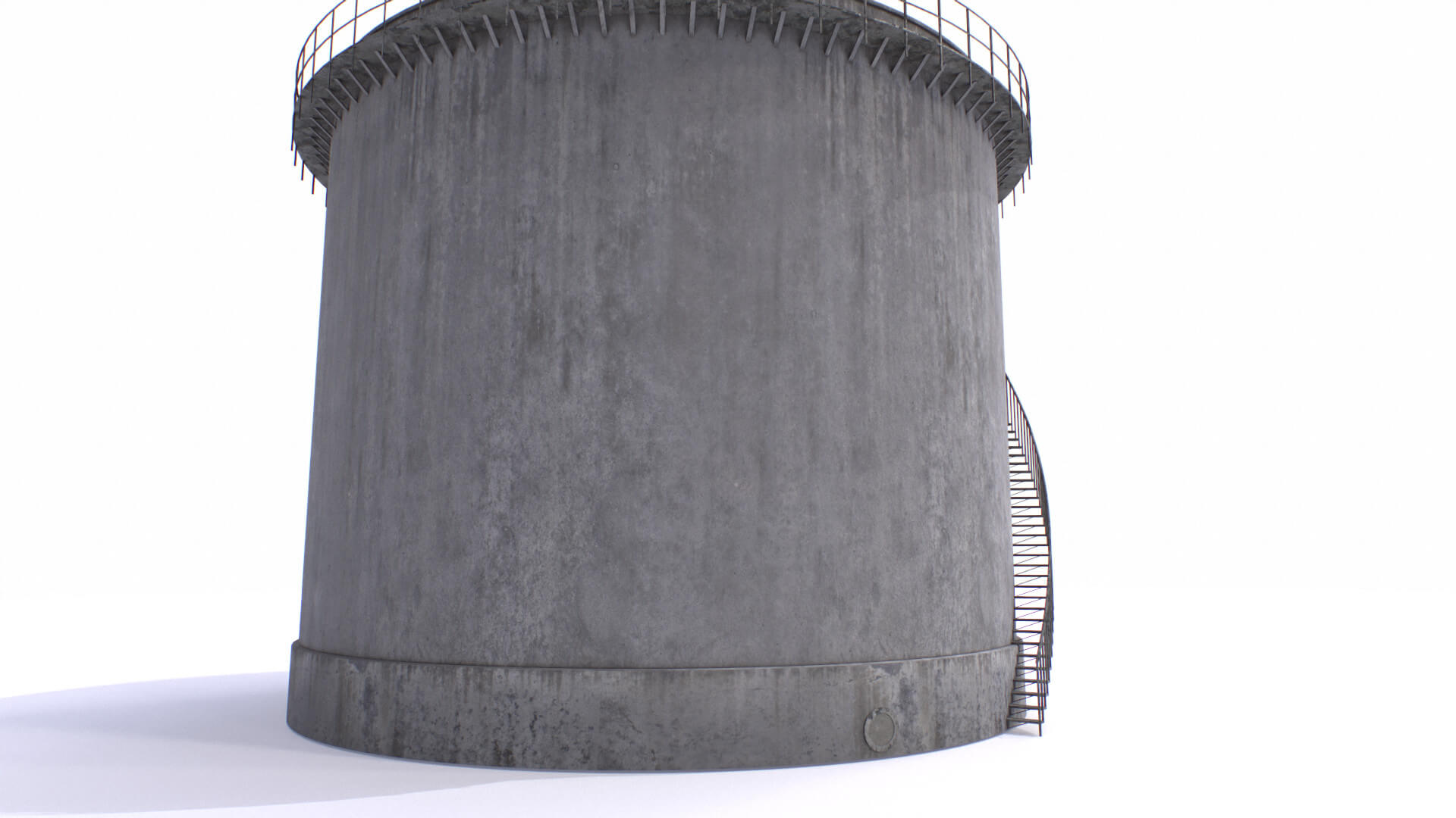 Concrete Water Tower 3 - 3D Model by 32cm