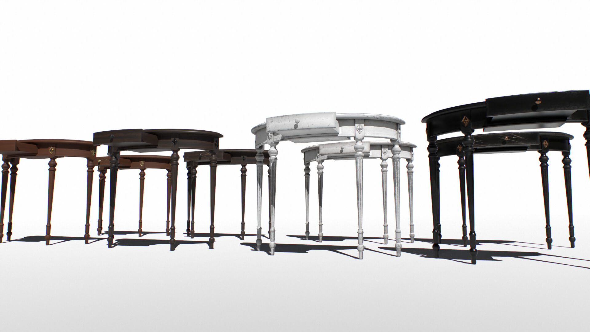 Console Table Set 3d Model By 32cm 2636