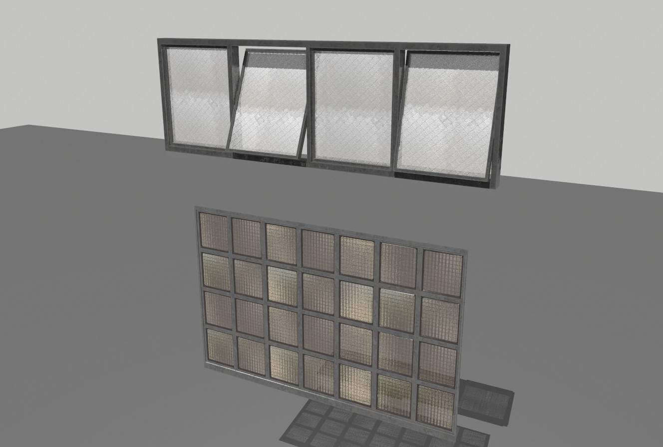 Factory Windows Pack 4 - 3D Model by 32cm