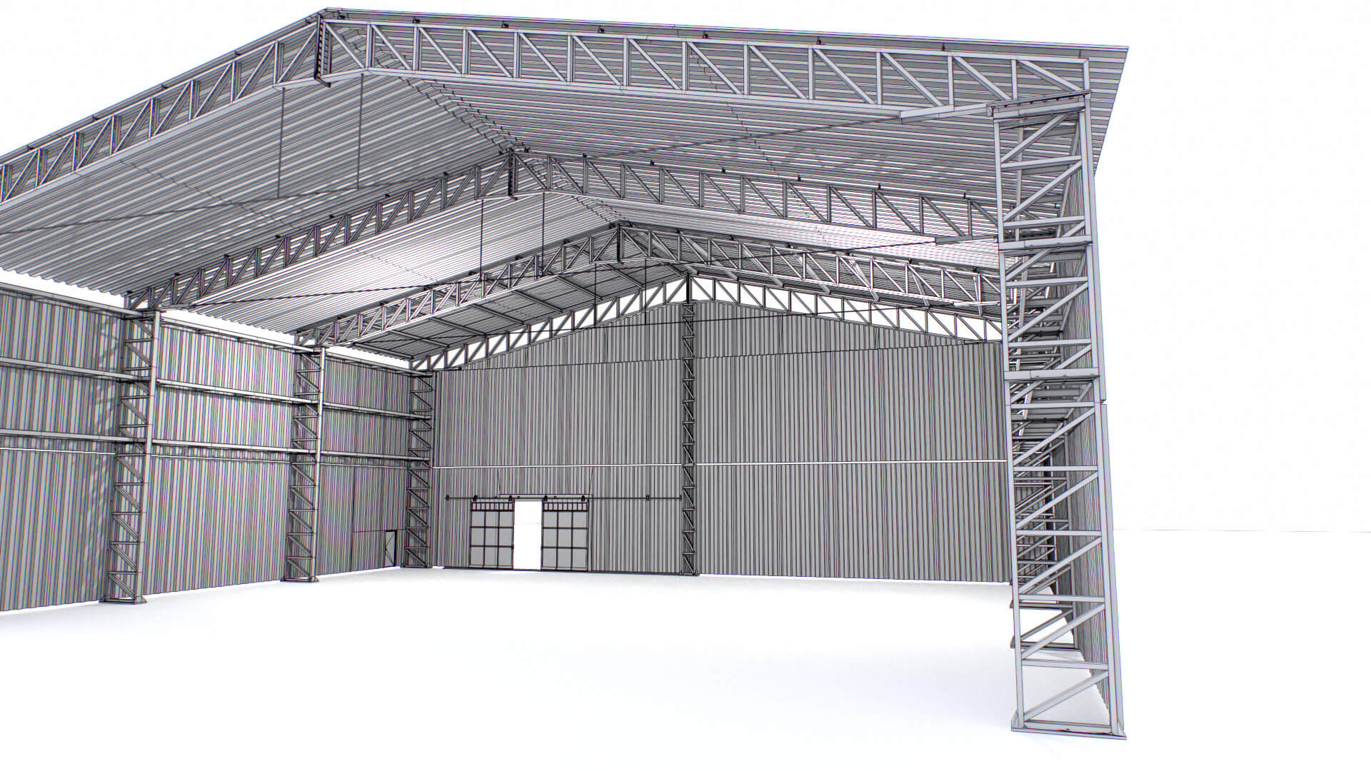 Modular Hangar - 3D Model by 32cm