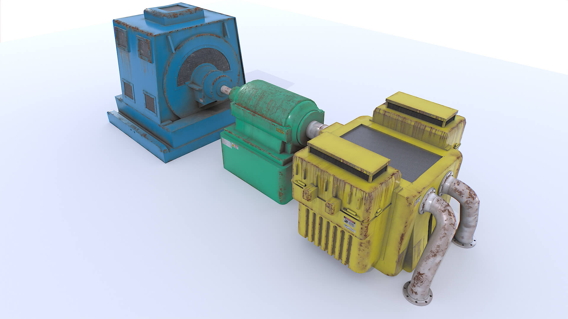 Industrial Machines - 3D Model by 32cm