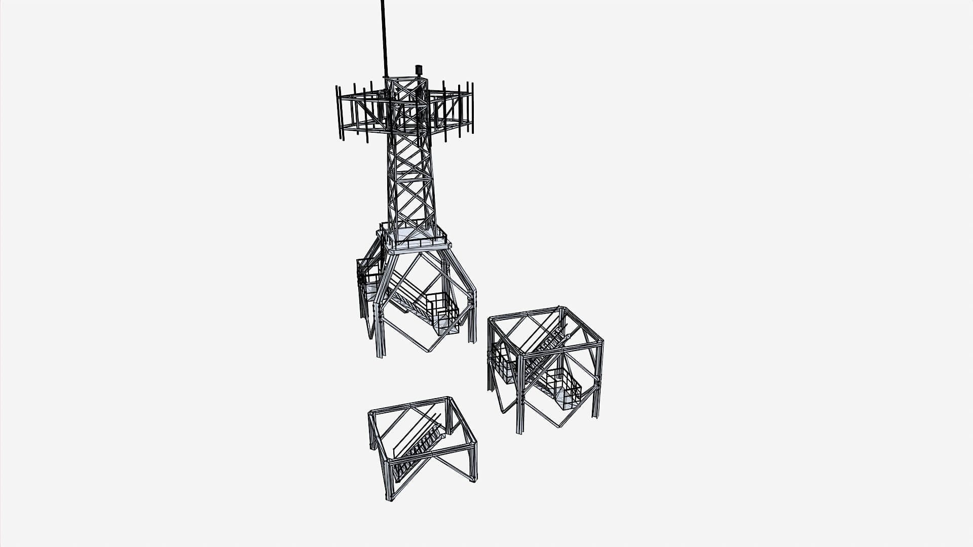 Modular Radar Tower 1 - 3D Model by 32cm