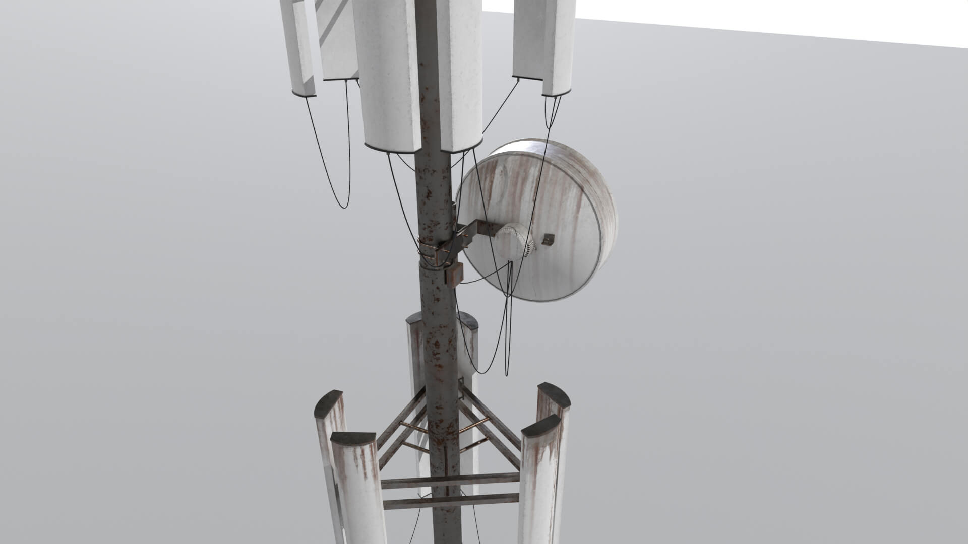 Old and Rusty Cell Towers 2 - 3D Model by 32cm