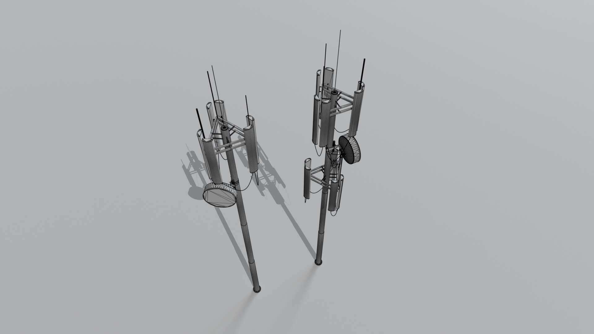 Old and Rusty Cell Towers 2 - 3D Model by 32cm