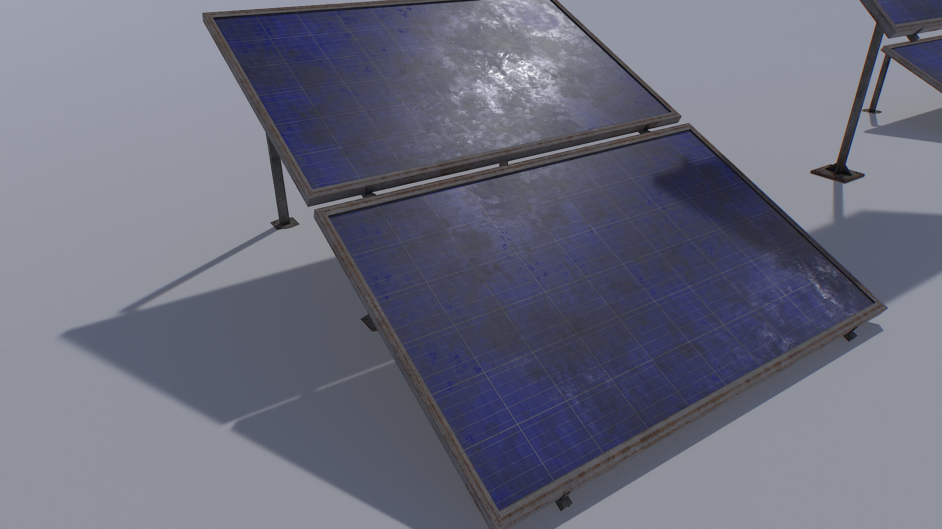 Old and Rusty Solar Panel Pack - 3D Model by 32cm