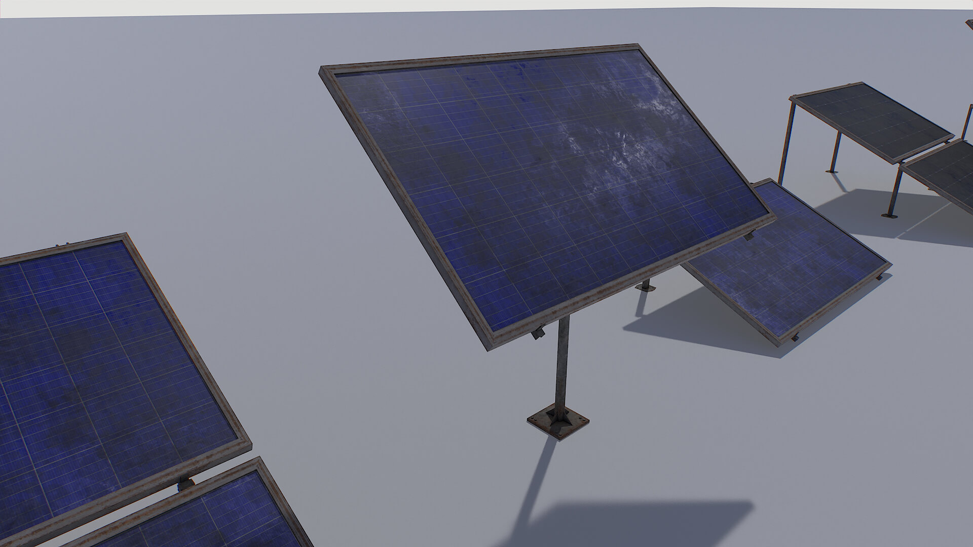 Old and Rusty Solar Panel Pack - 3D Model by 32cm
