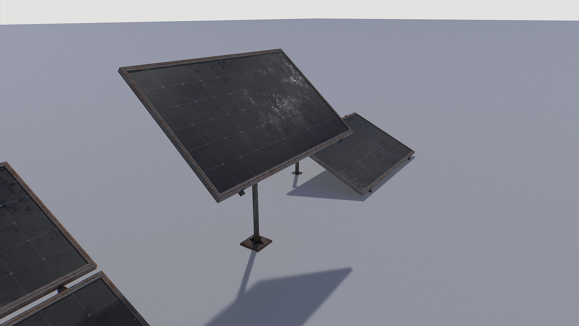 Old and Rusty Solar Panel Pack - 3D Model by 32cm