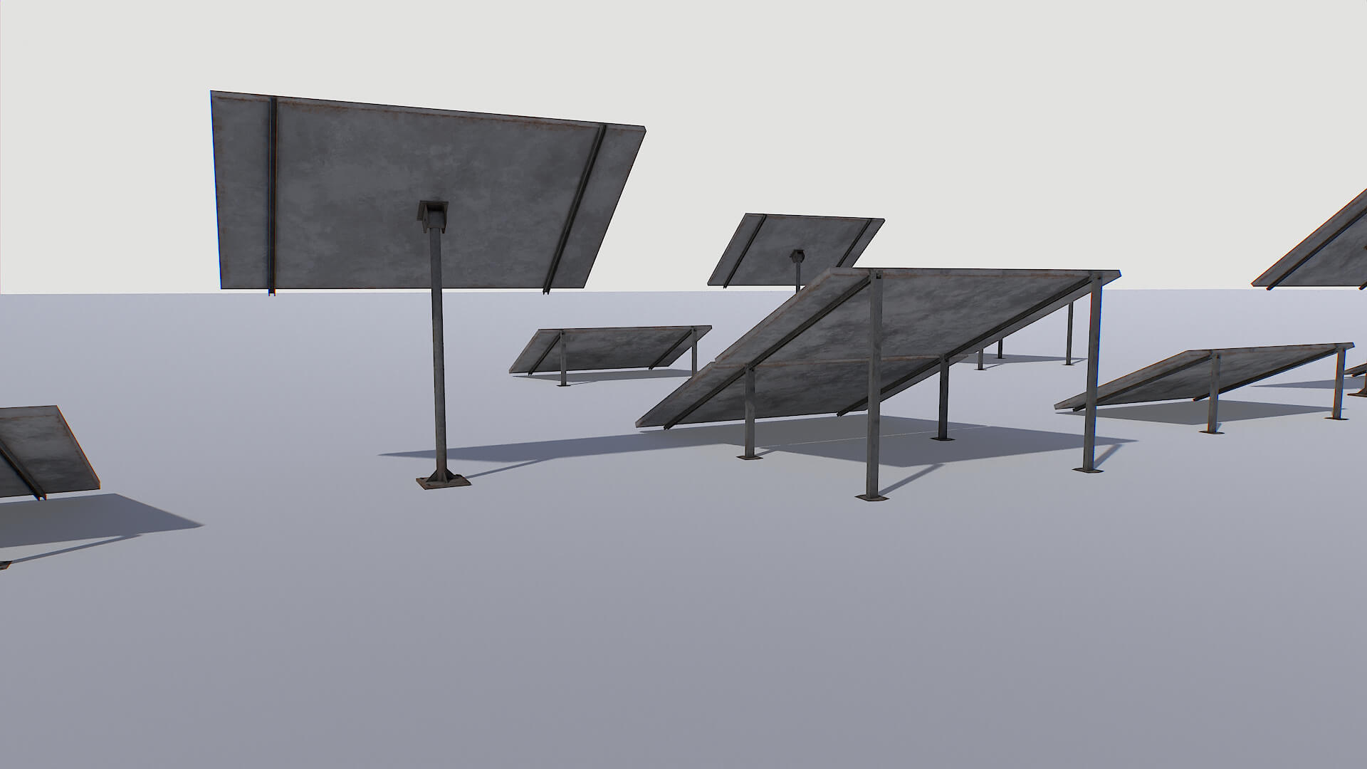 Old and Rusty Solar Panel Pack - 3D Model by 32cm