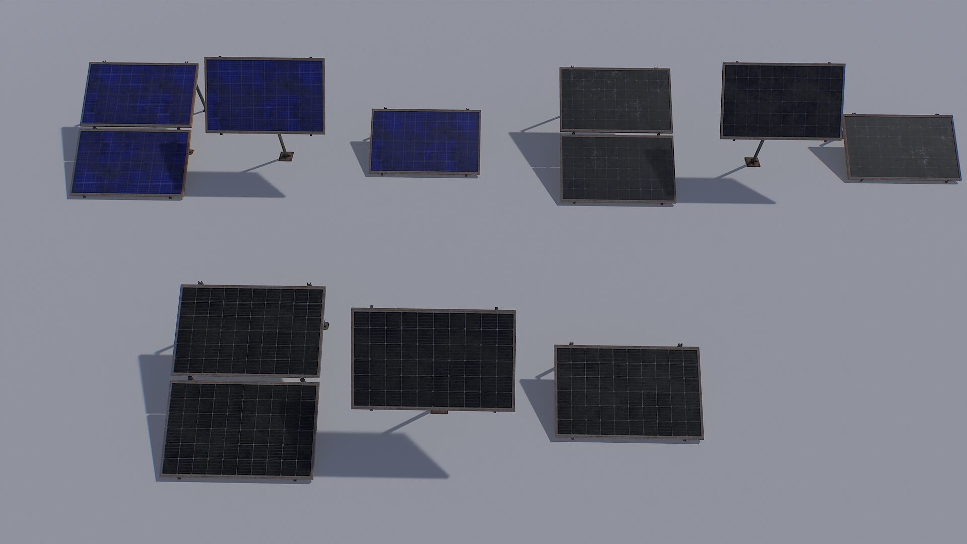 Old and Rusty Solar Panel Pack - 3D Model by 32cm