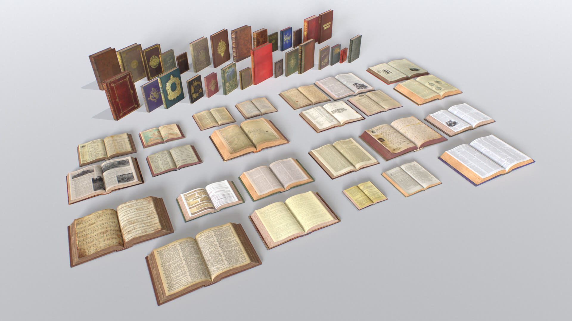 Old Books pbr - 3D Model by 32cm
