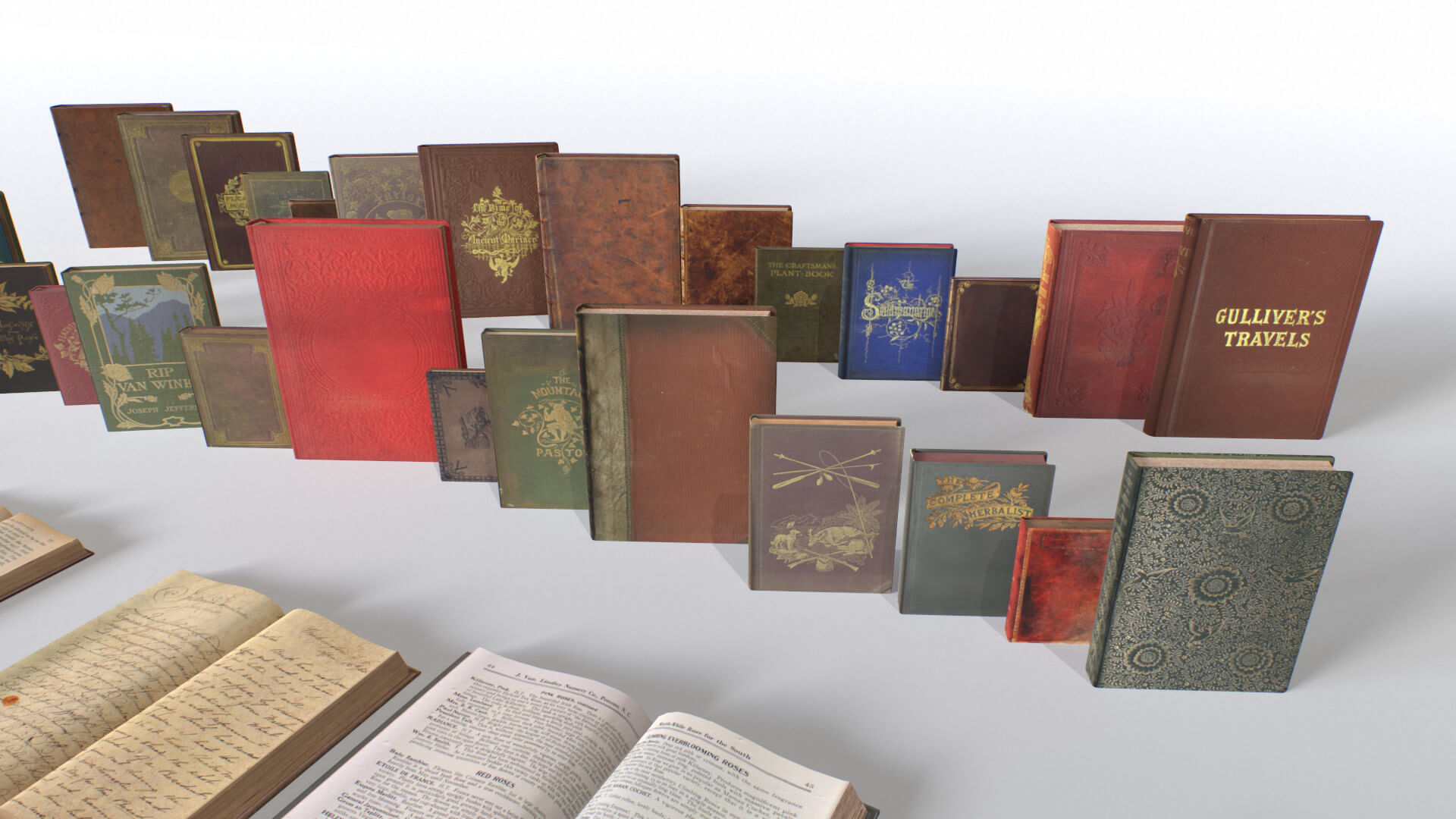 Old Books pbr - 3D Model by 32cm