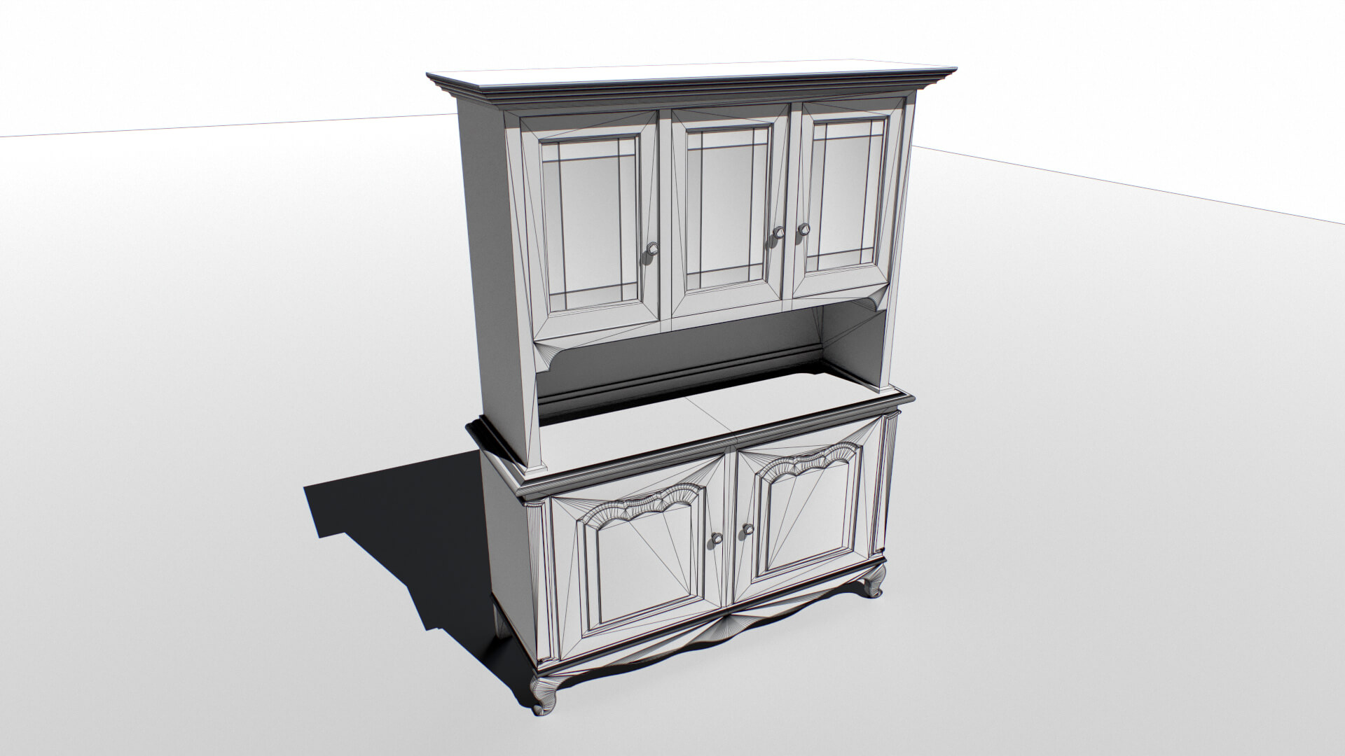 Old Cabinet Set 1 - 3D Model by 32cm