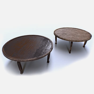 Old Wooden Table - 3D Model by 32cm