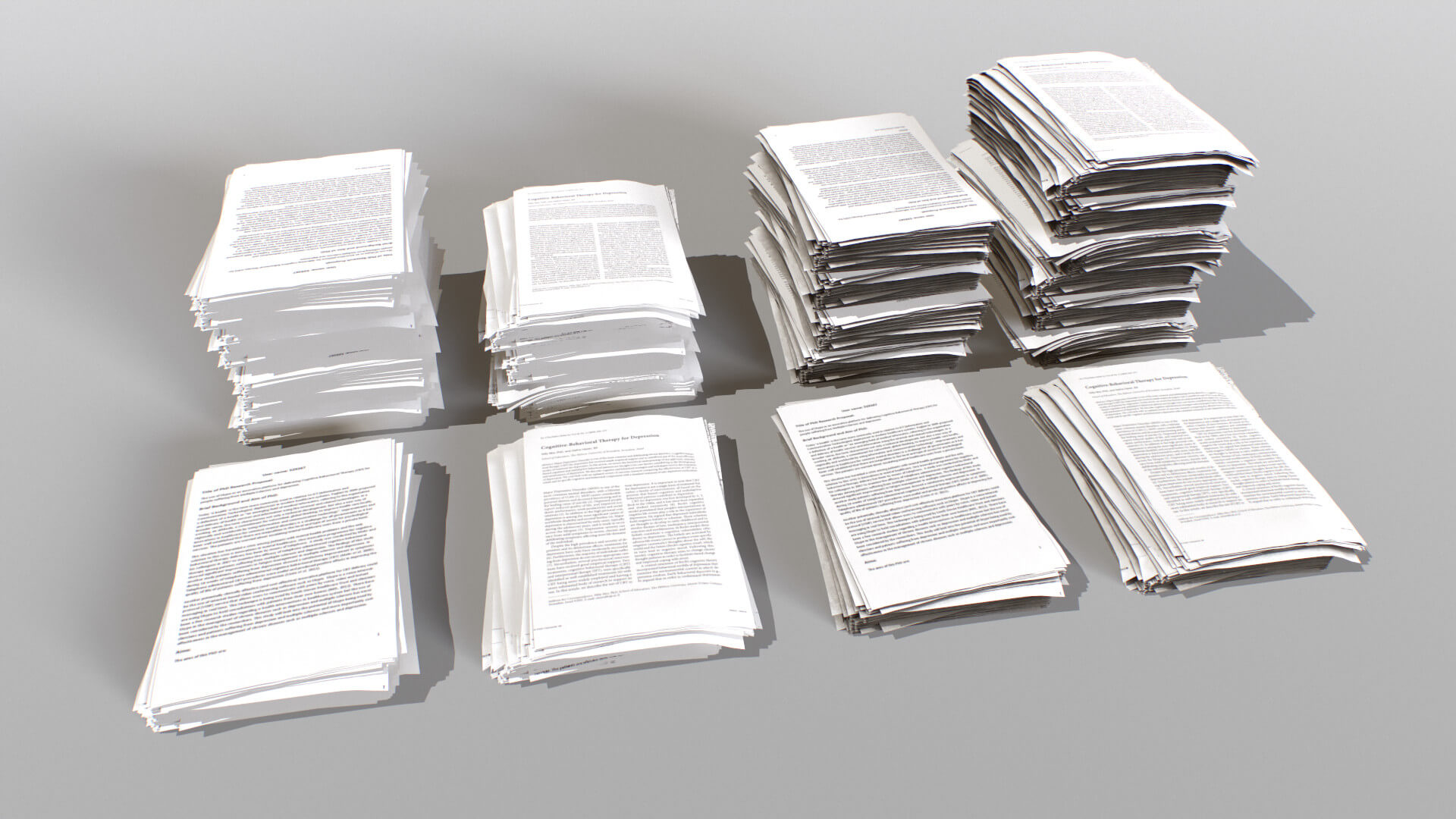 Paper Piles - 3D Model by 32cm