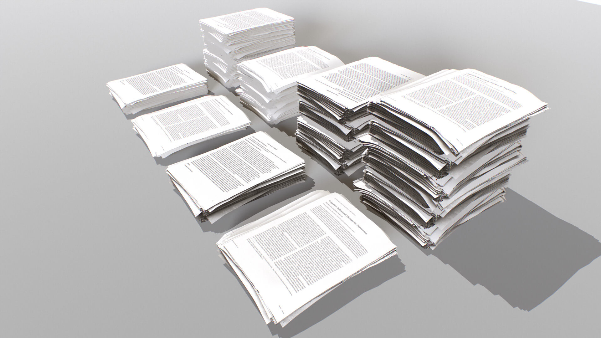 Paper Piles - 3D Model by 32cm