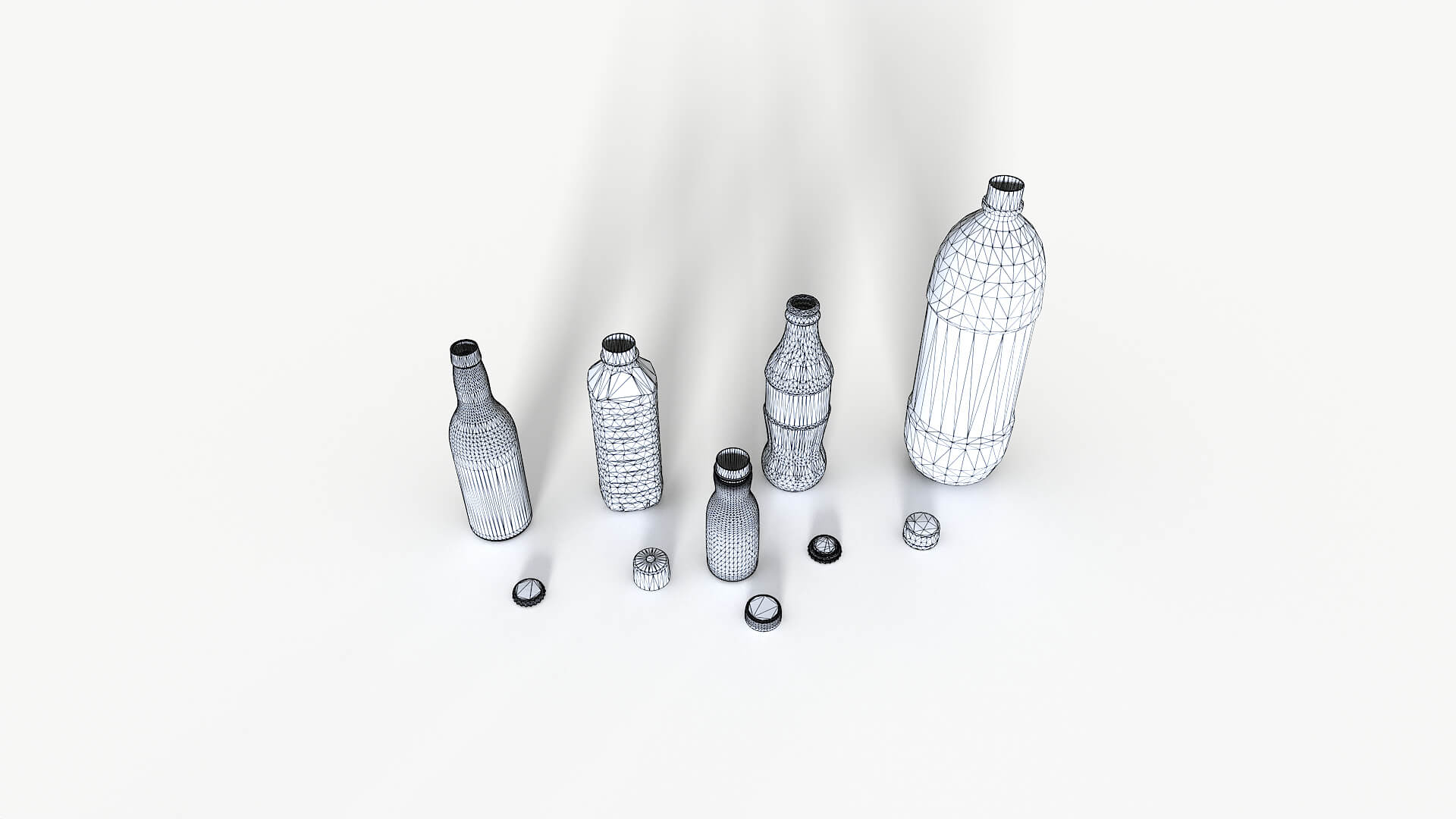 Plastic Bottles Trash Junk - 3D Model by 32cm