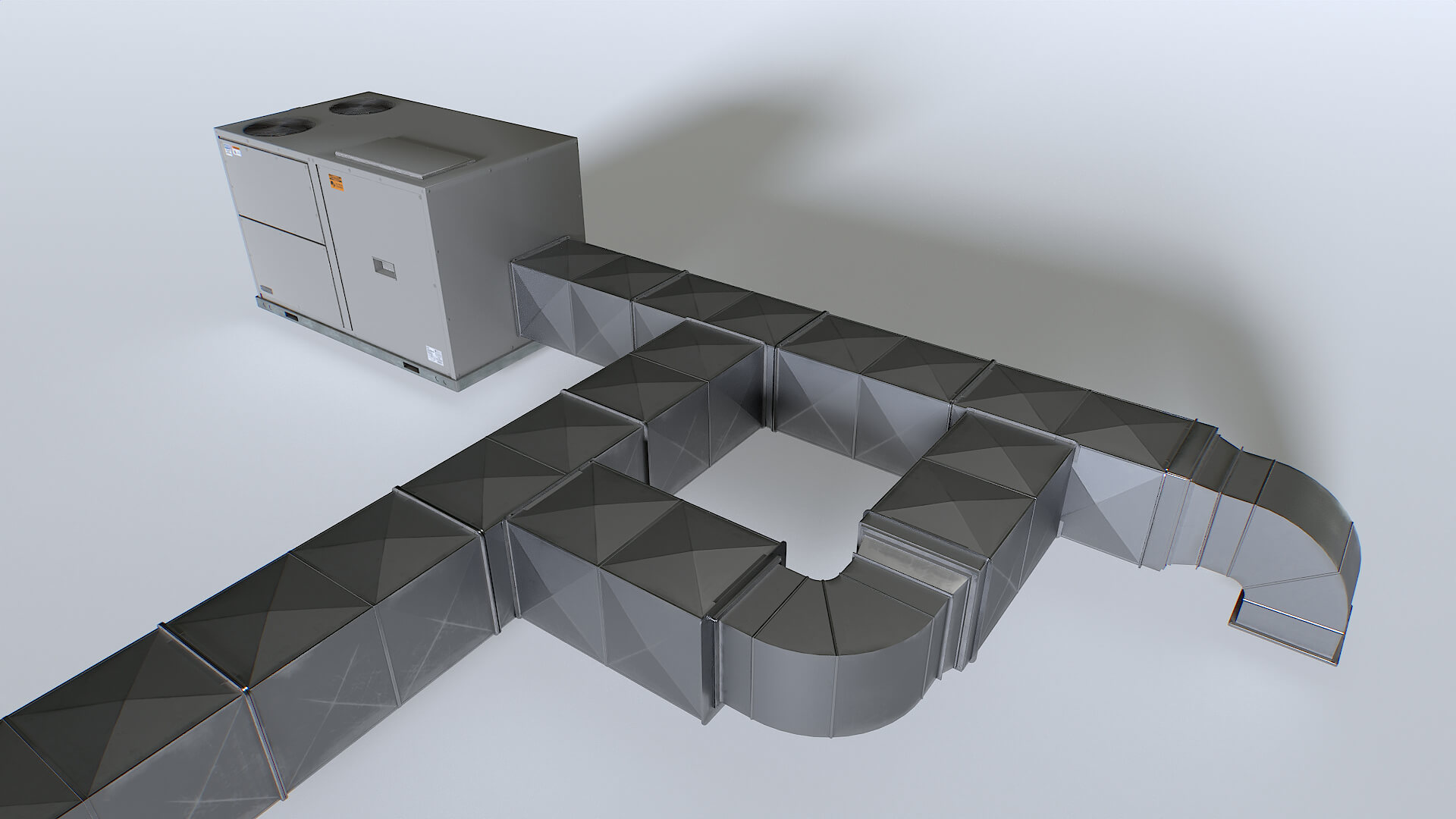 Rooftop AC HVAC Unit - 3D Model by 32cm