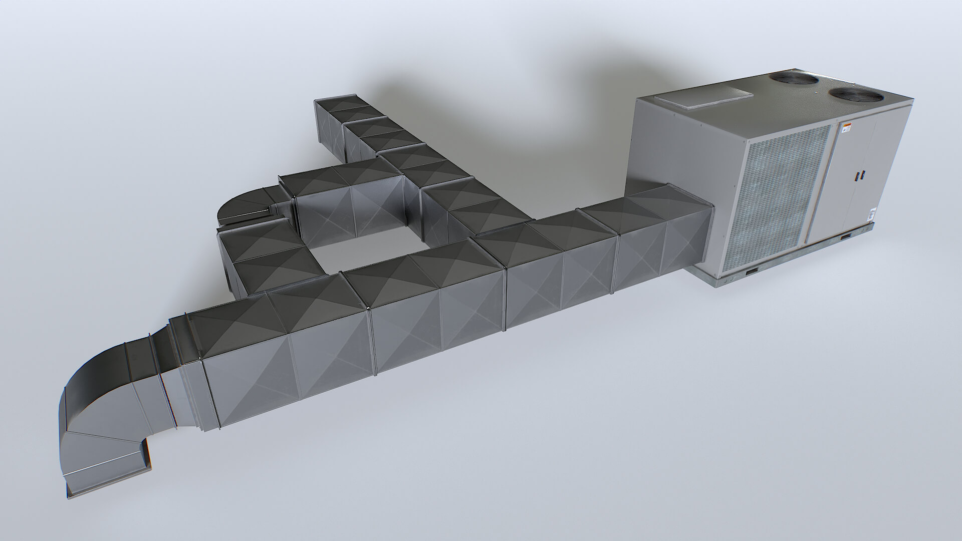 Rooftop AC HVAC Unit - 3D Model by 32cm