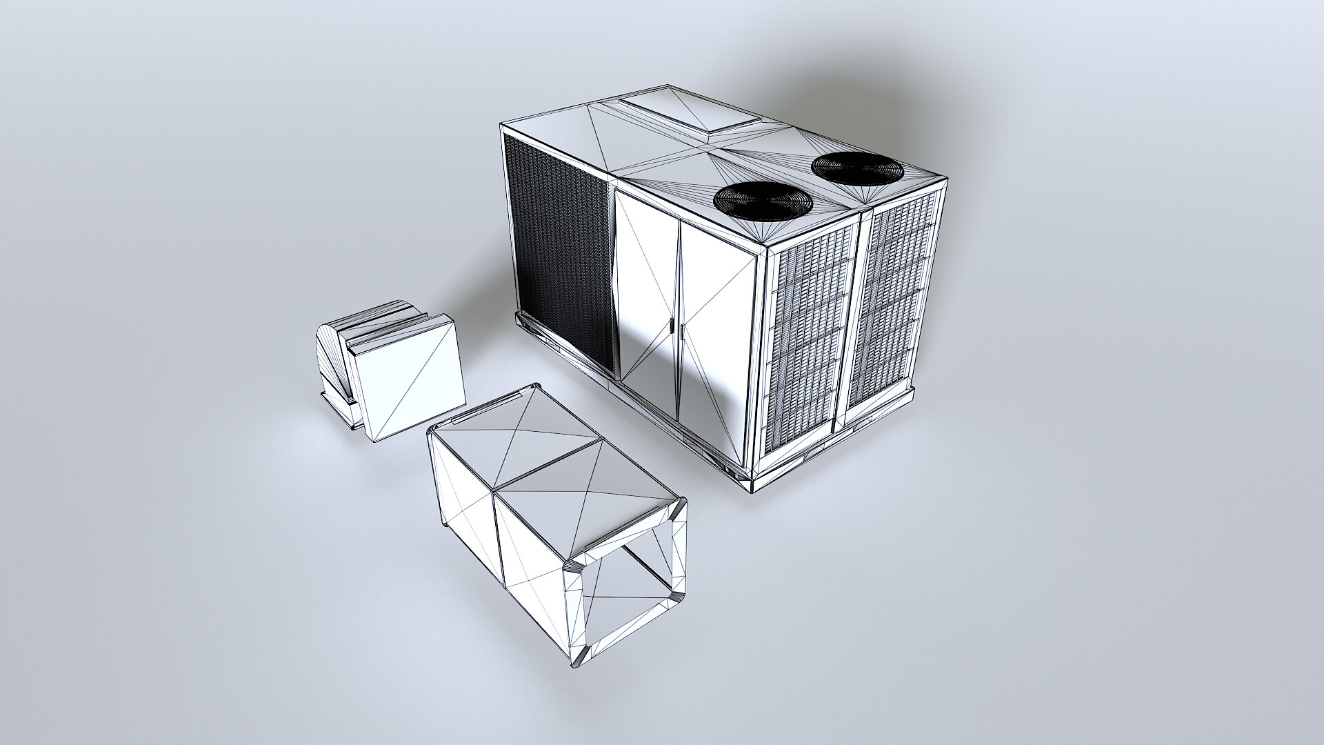 Rooftop AC HVAC Unit - 3D Model by 32cm