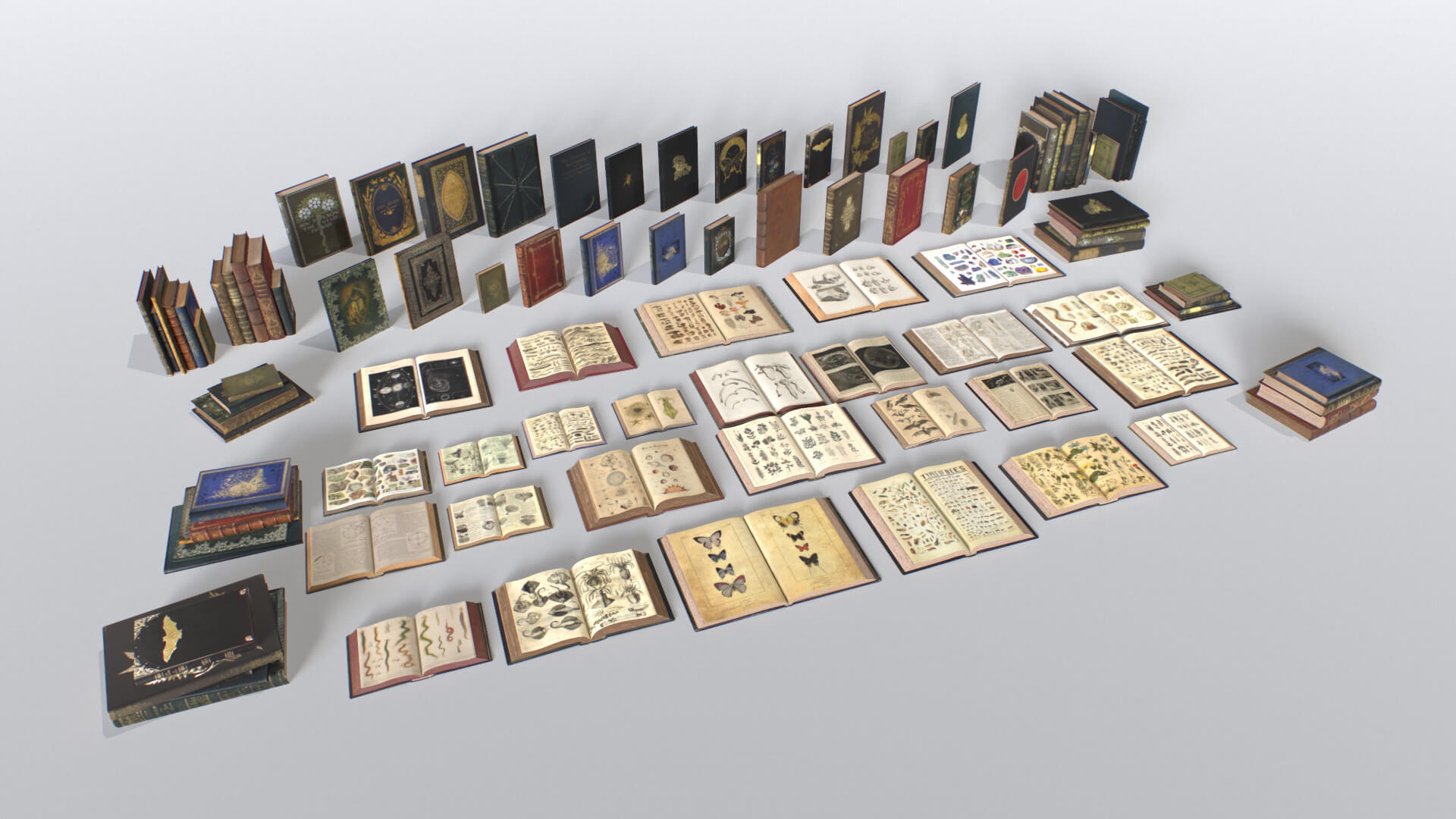 RPG Books PBR - 3D Model by 32cm