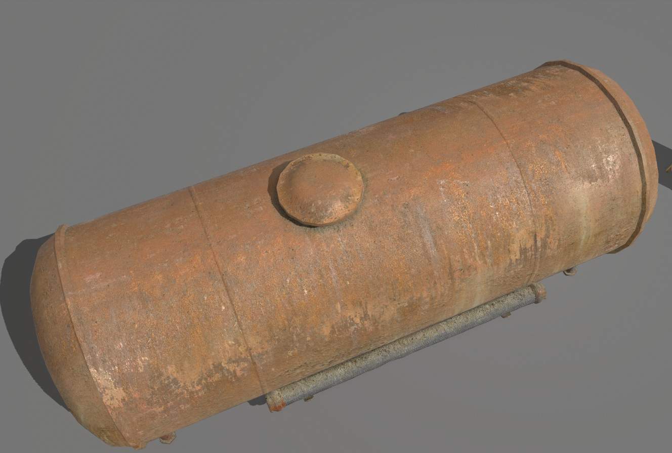 Rusty and Old Industrial Tank - 3D Model by 32cm