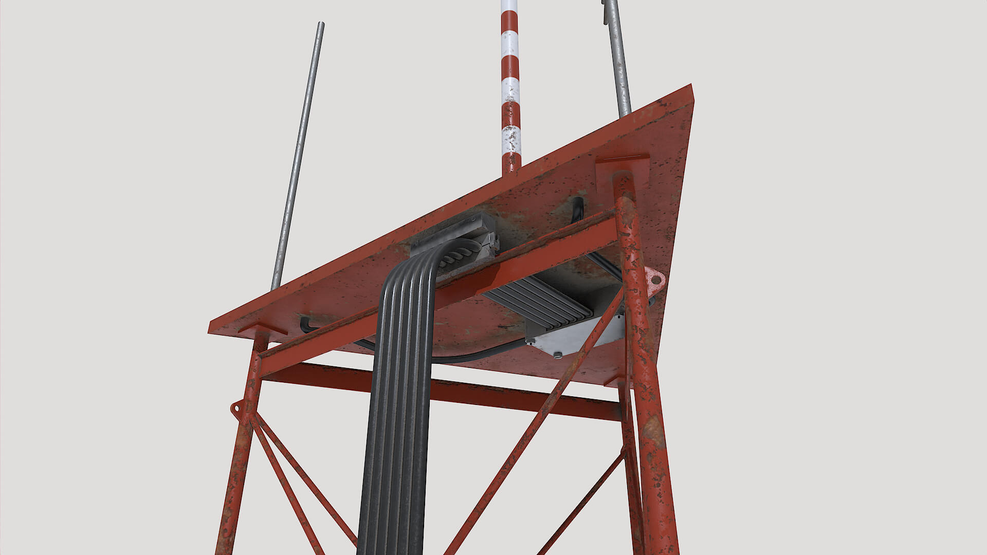 Rusty Modular Antenna - 3D Model by 32cm