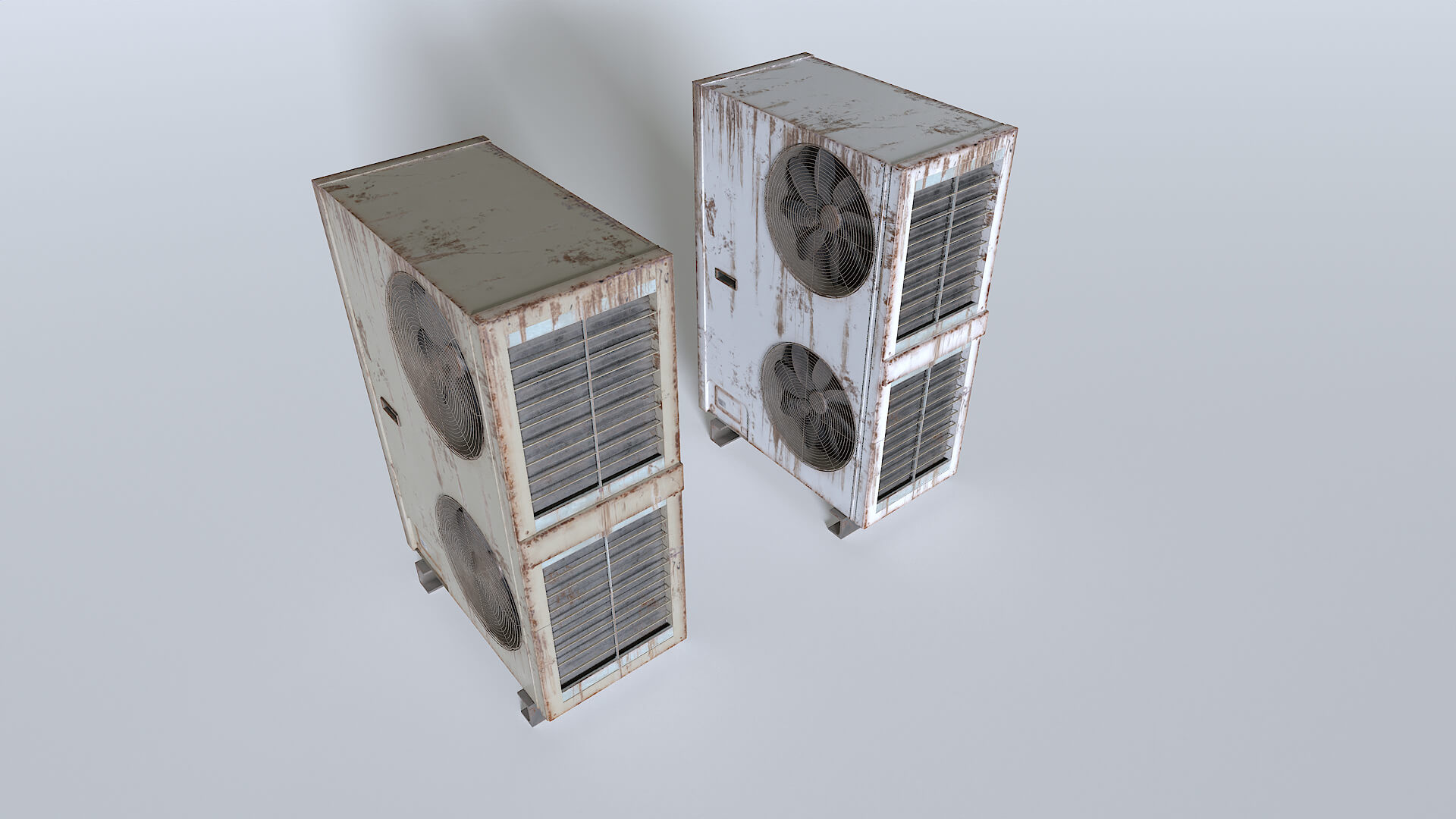 Rusty Rooftop AC HVAC Unit 2 - 3D Model by 32cm