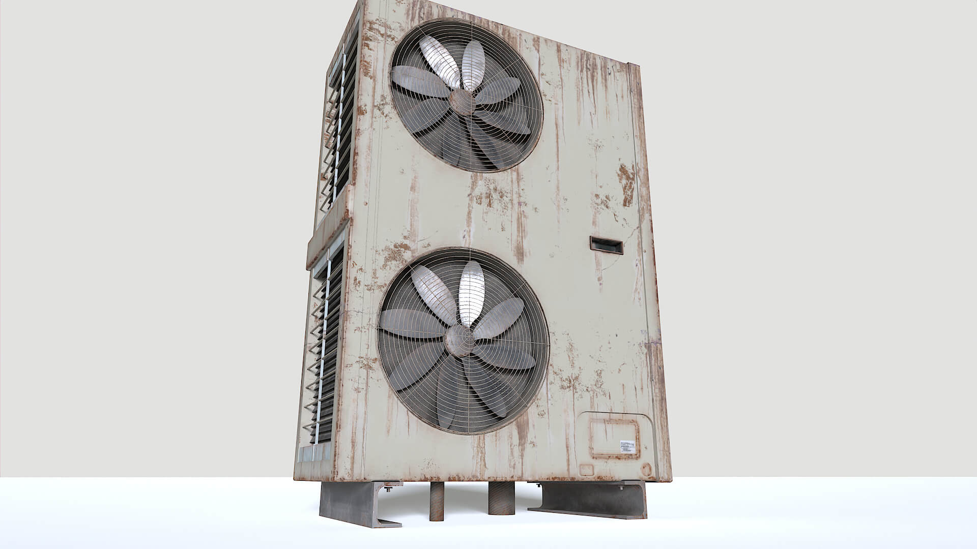 Rusty Rooftop AC HVAC Unit 2 - 3D Model by 32cm